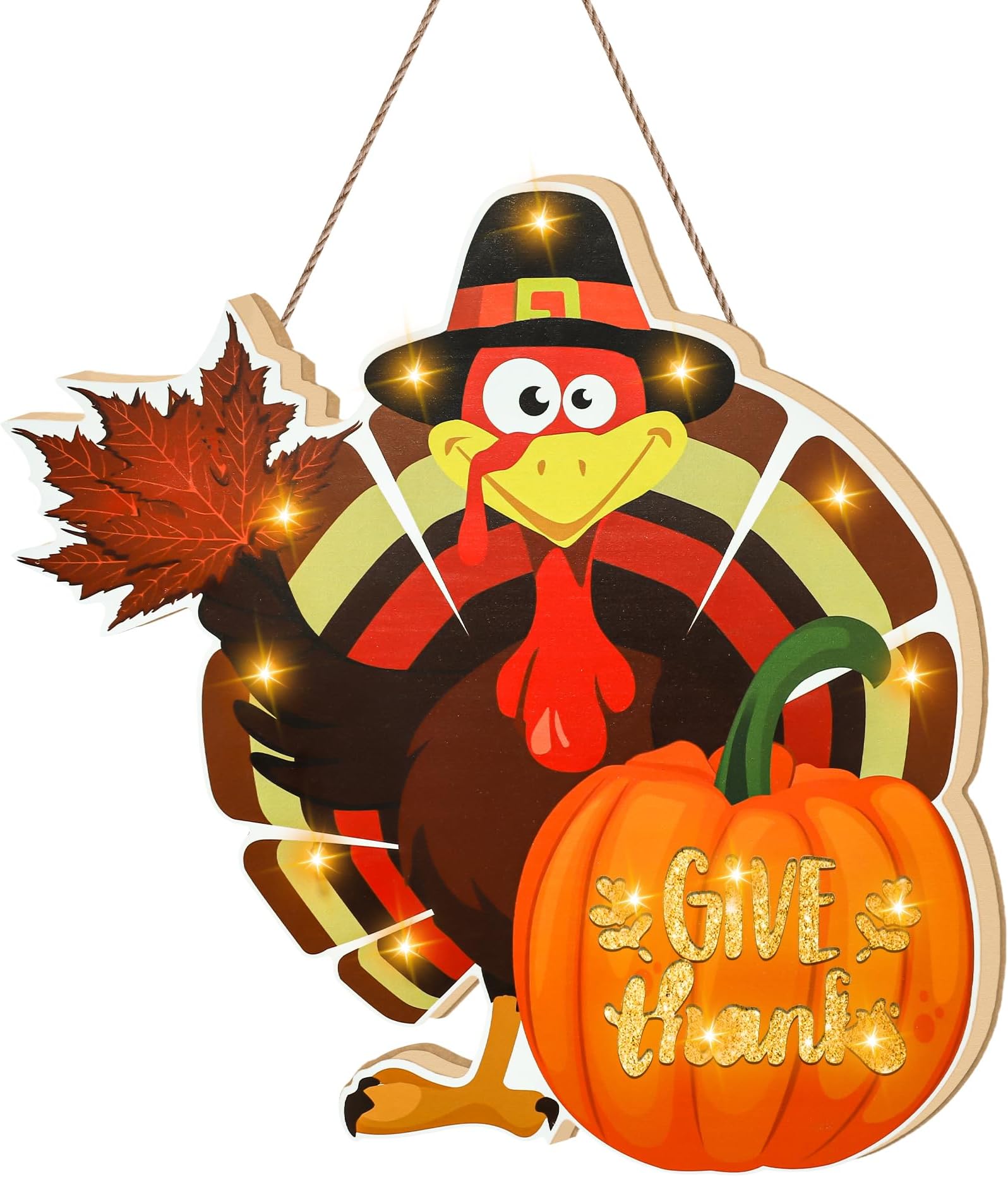 Amazon.com : [ Lighted & Timer ] 16 Inch Thanksgiving Wreaths Turkey ...