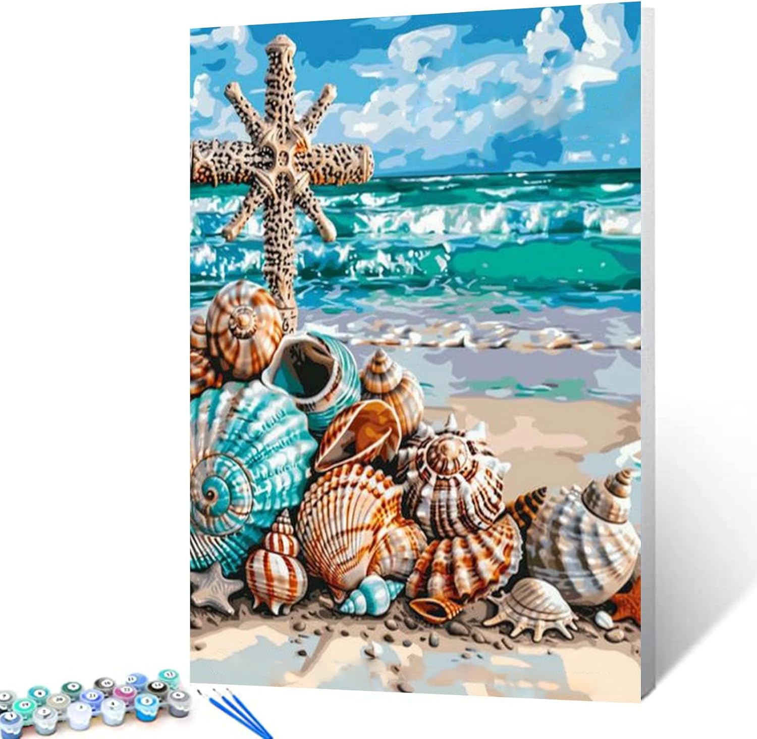 Amazon.com: Seashell Cross Track Paint By Bumbers for Adults Jesus ...