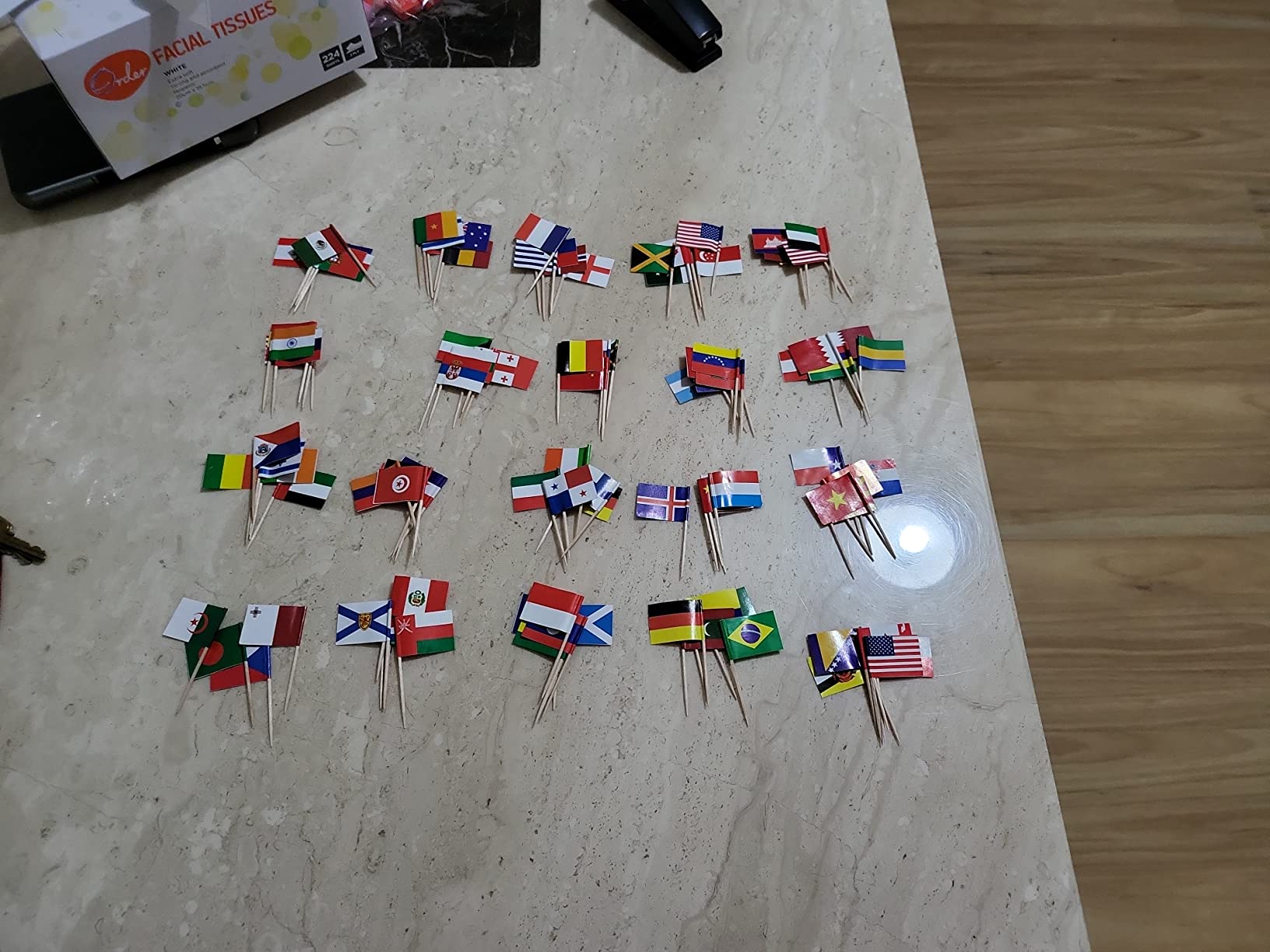 Anley Assorted 100 Different Countries Toothpick Flag - Vivid Double ...