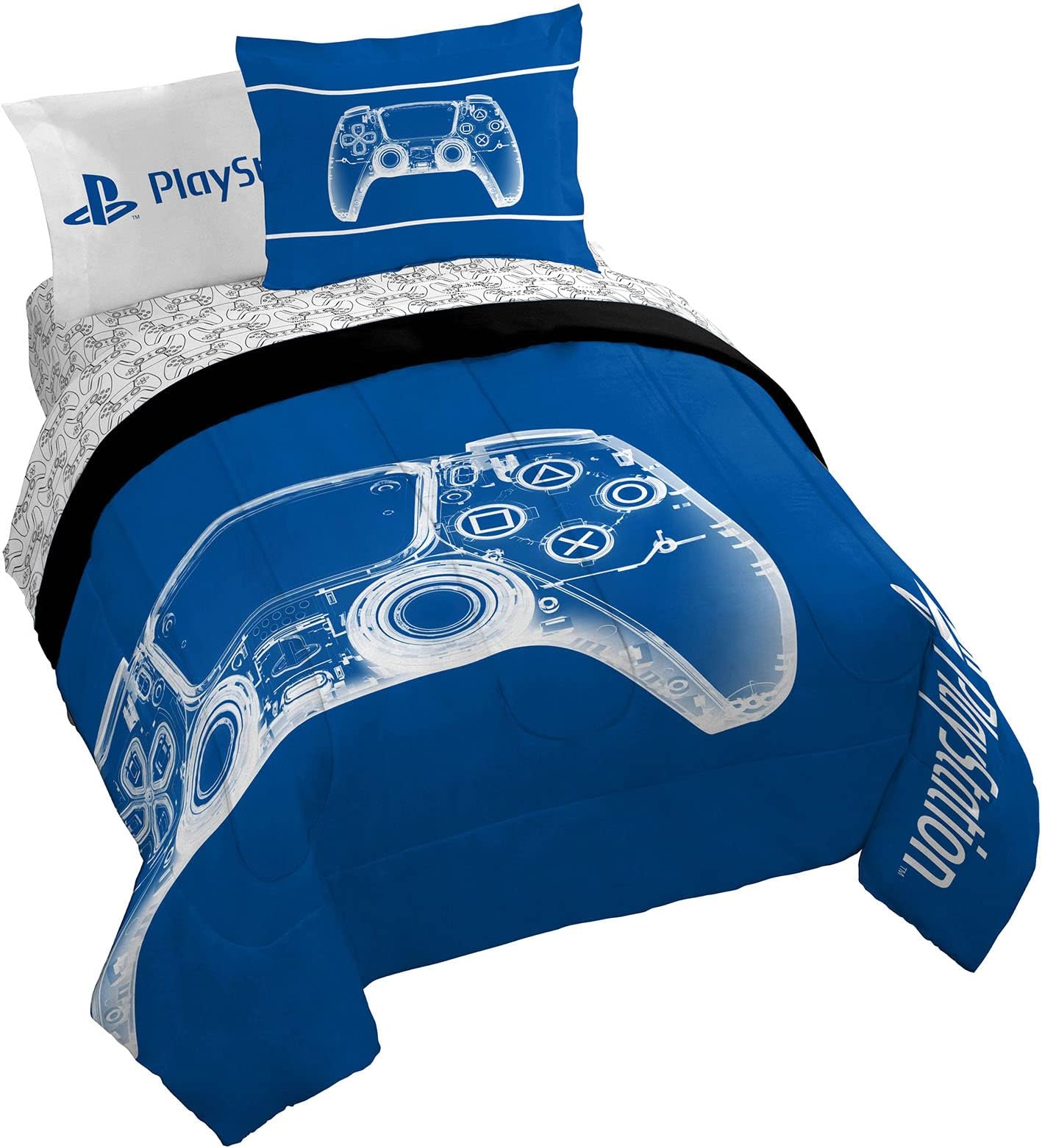 Amazon.com: PlayStation X-Ray Gamer 7 Piece Queen Size Bed Set ...