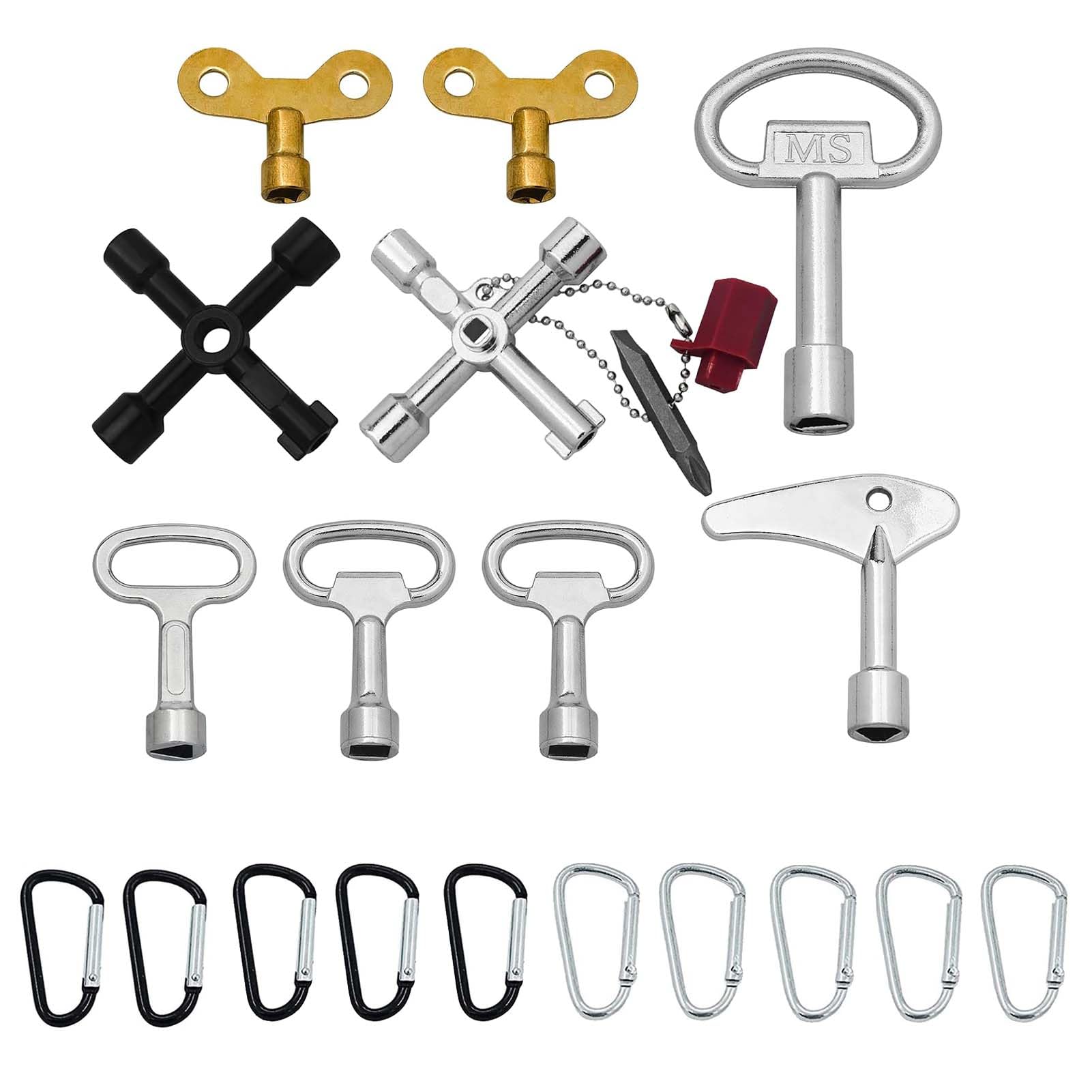 WISIRENT 9 Pcs Portable Clé Multifonction, Clé en Croix Universelle Clé ...