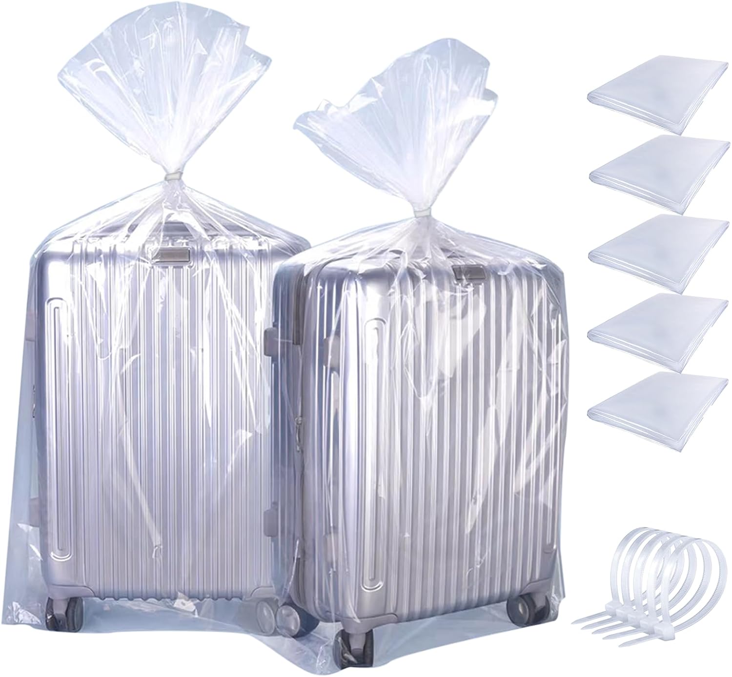 ZHYOPING Pack of 5 Extra Large Transparent Plastic Bags, 100 x 120 cm ...