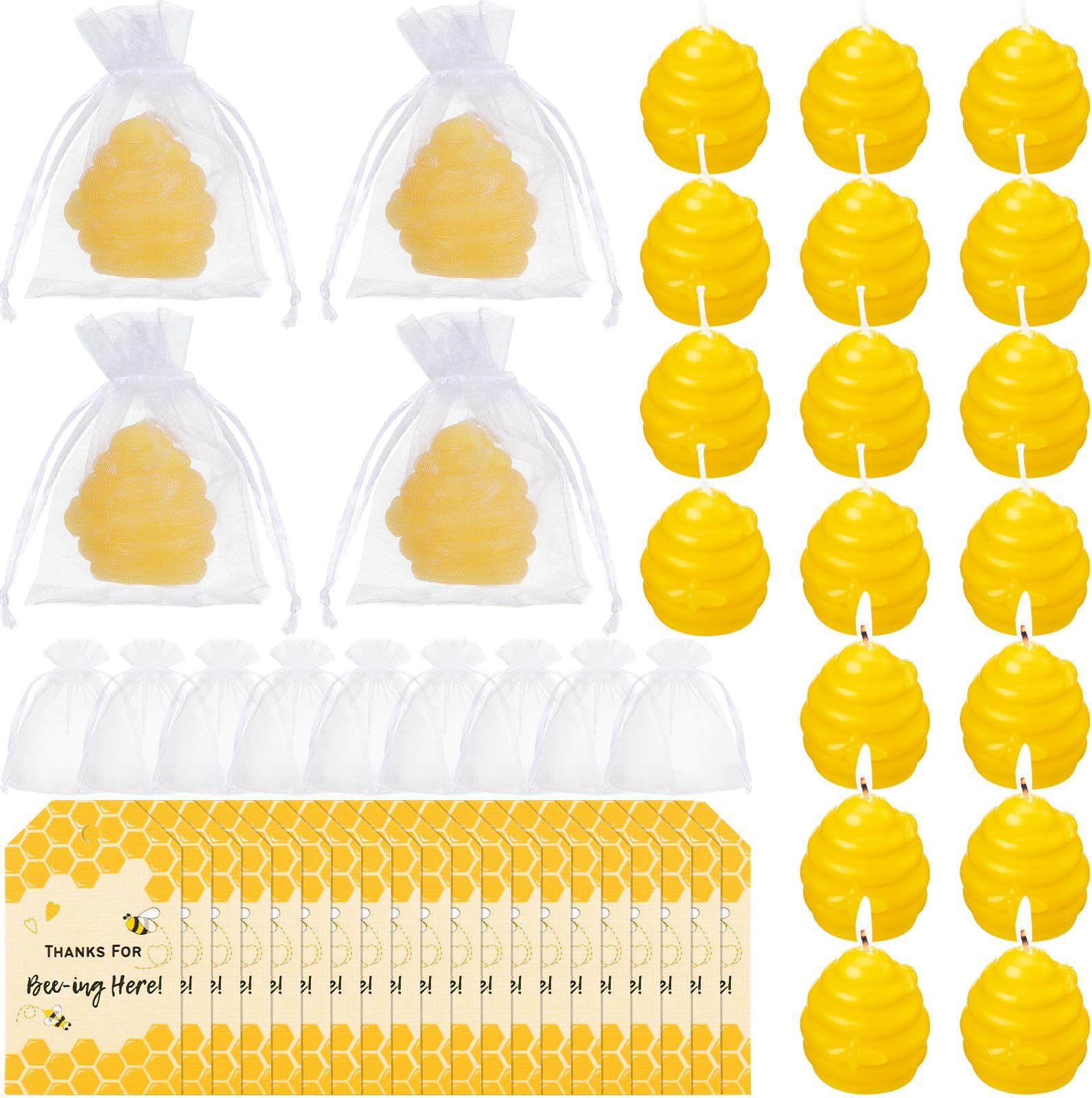 Amazon.com: Sosation 20 Sets Beehive Candle Honeycomb Votive Candles ...