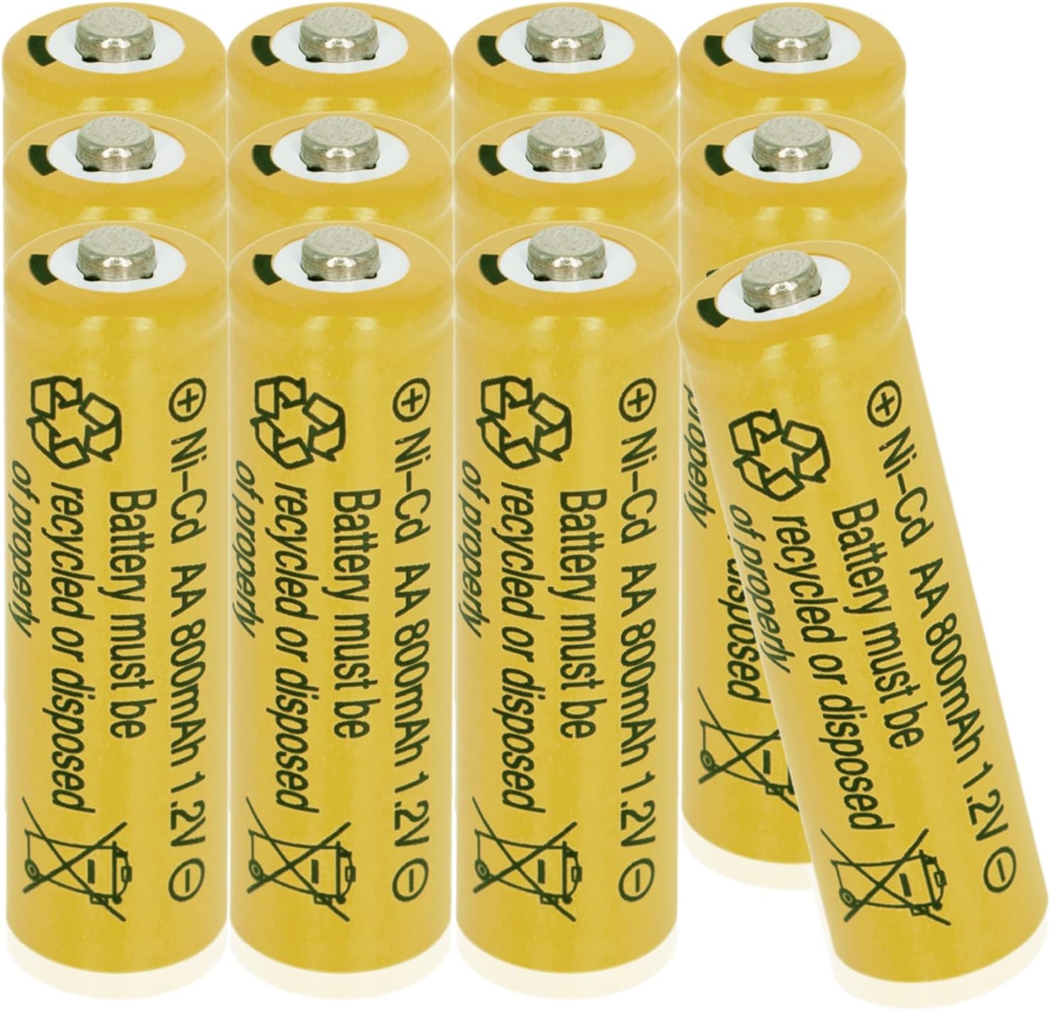 Amazon.com: 12 Packs 1.2V NI-CD AA Rechargeable Batteries 800mAh for ...