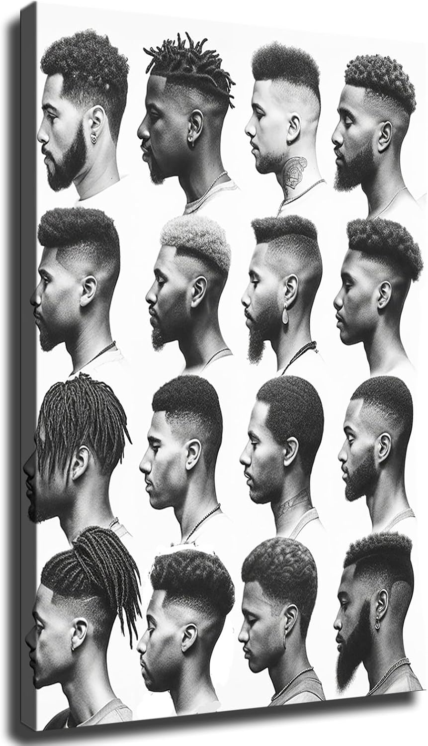 Amazon.com: Barber Shop Poster Modern Haircuts Design Hair Style Art ...