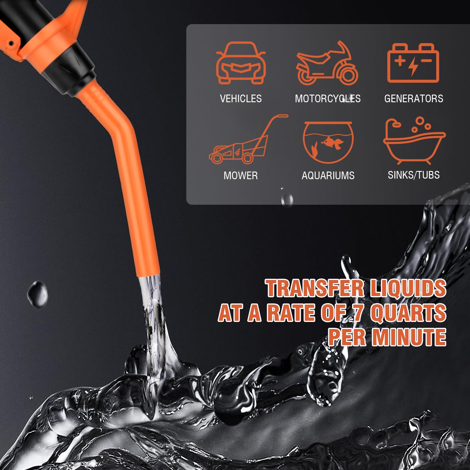 Snapklik.com : Portable Power Battery Liquid Transfer Pump - 2.2GPM ...