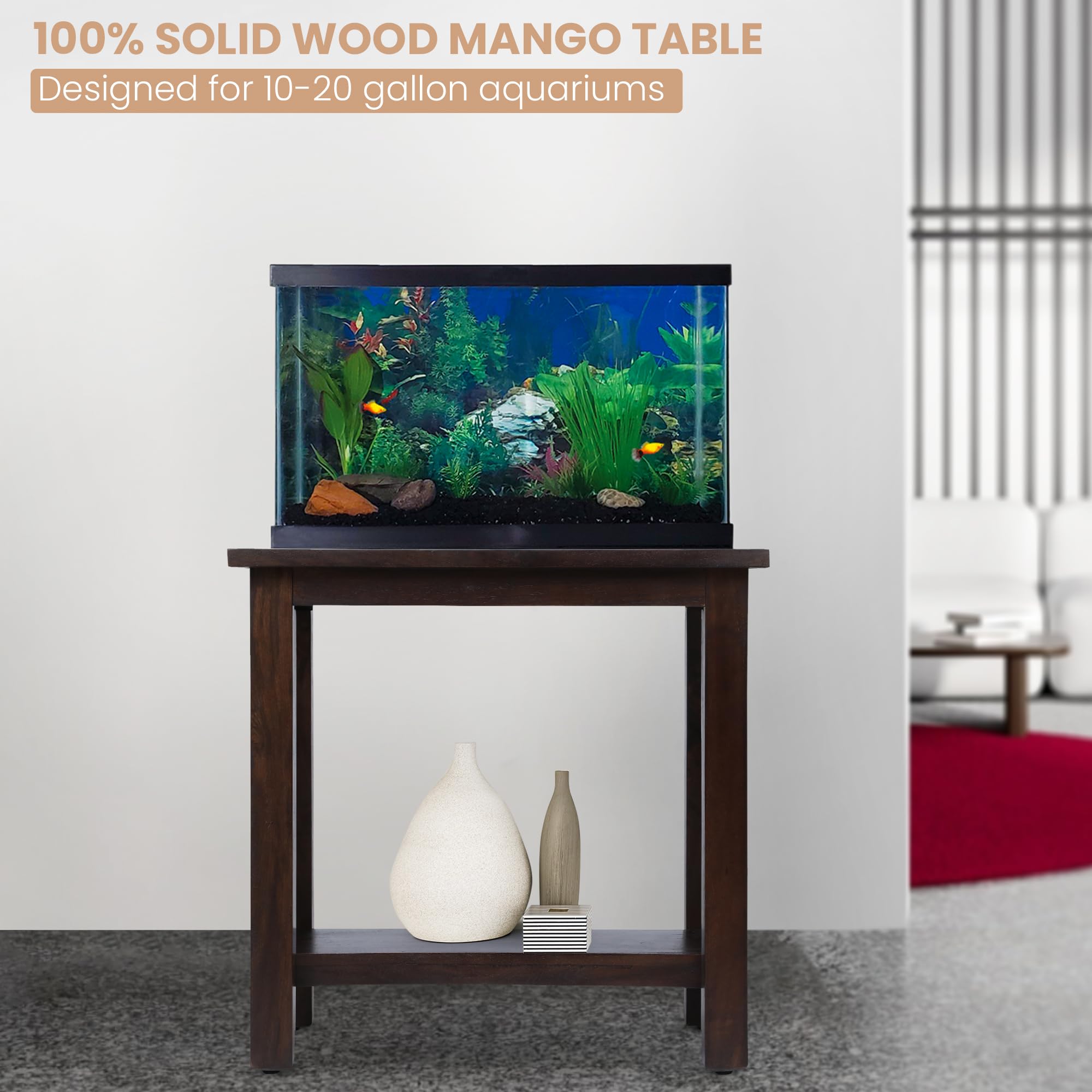 Solid Wood Aquarium New 40 Gallon Set Up. Made The Stand Myself.