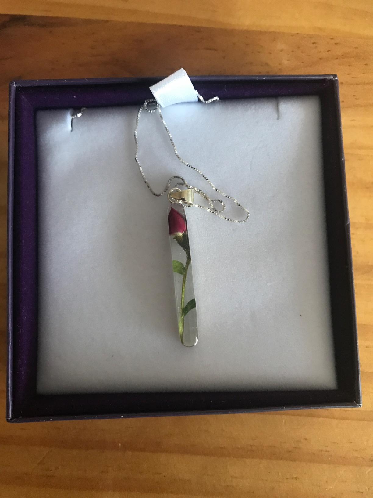 Shrieking Violet 925 Sterling Silver Long Real Flower Pendant Necklace ...