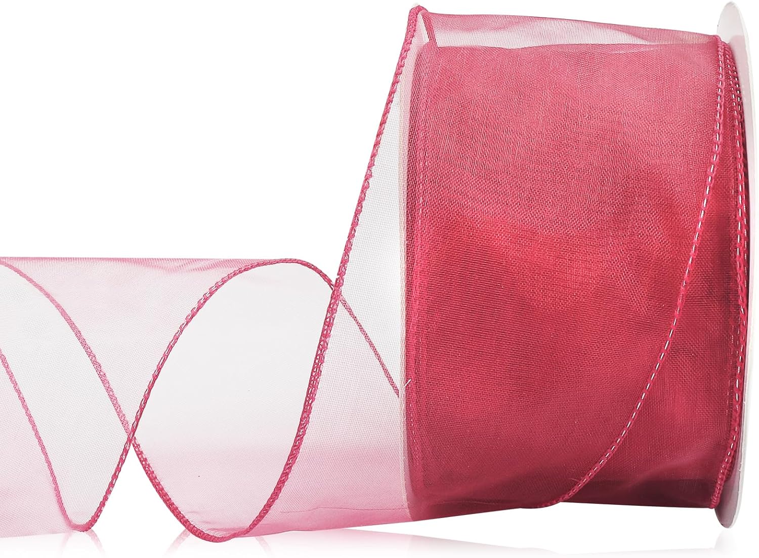 Amazon.com: Rose Red Sheer Ribbon for Wreath Bow, 2.5" x 25 Yards ...