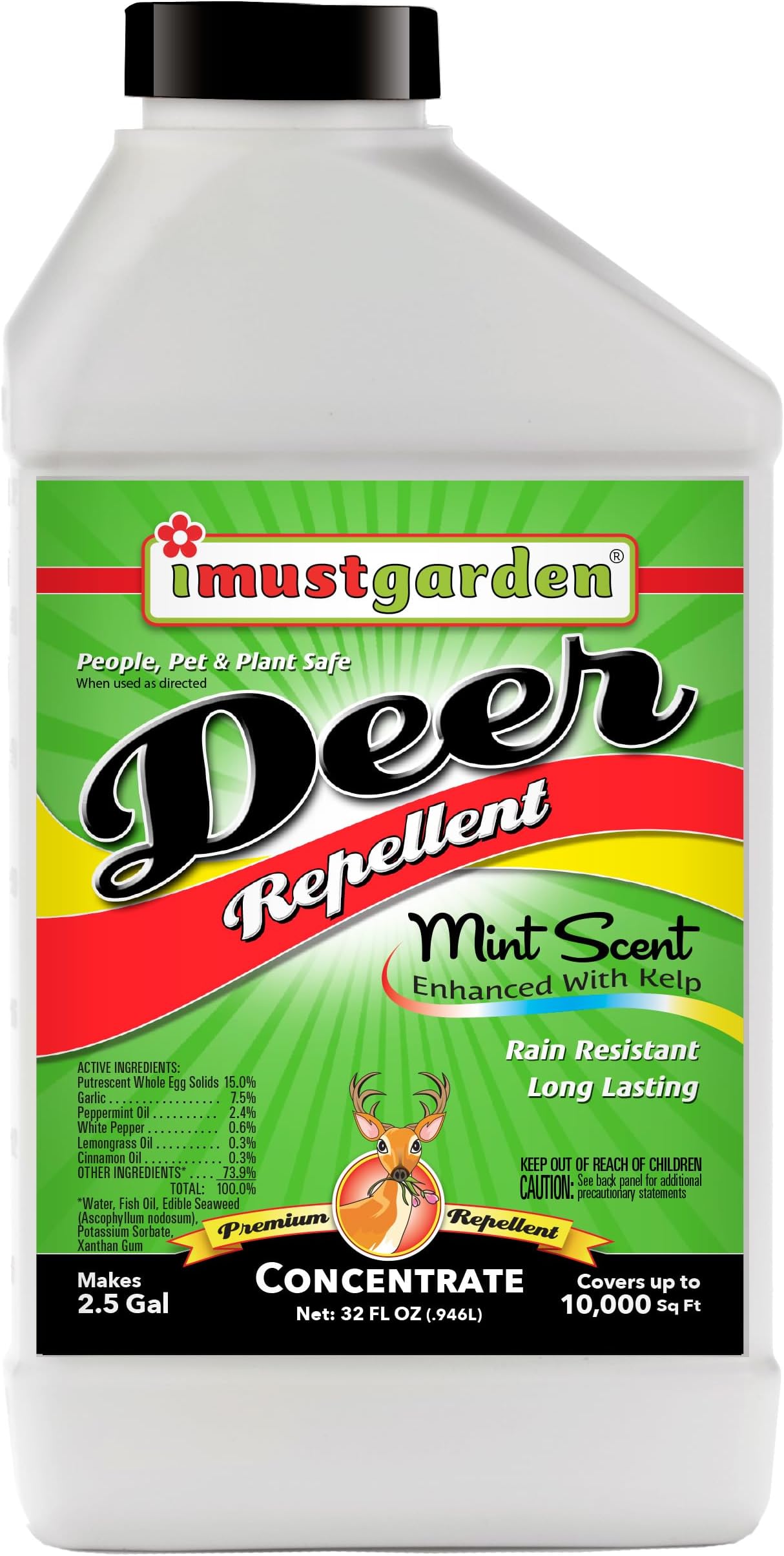 Amazon.com: I Must Garden Deer Repellent Concentrate – 32oz: Mint Scent ...