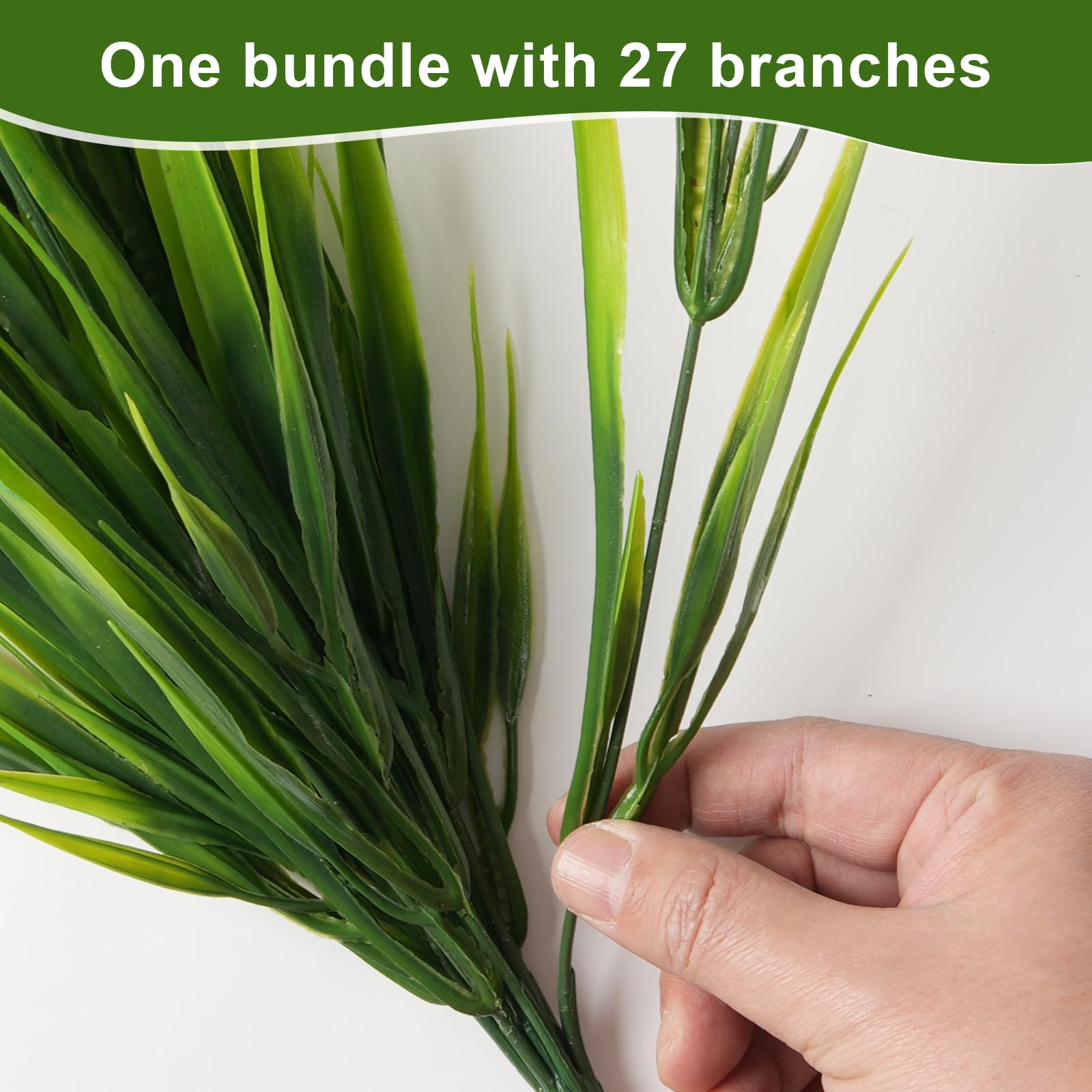 Snapklik.com : Artificial Shrubs Bushes, Plastic Wheat Grass Green ...