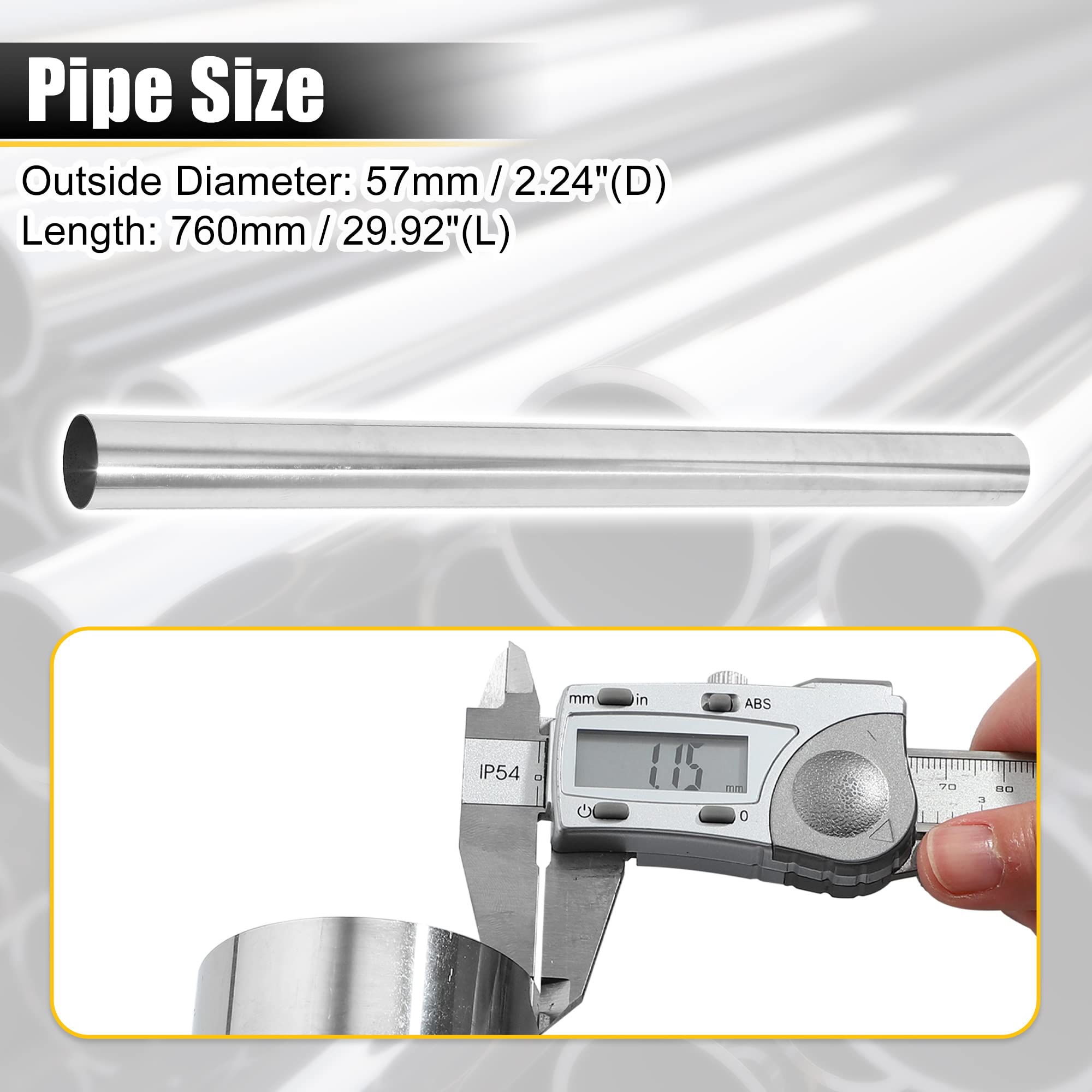 X AUTOHAUX Straight 2.25" OD 30" Length DIY Custom Mandrel Exhaust Pipe ...