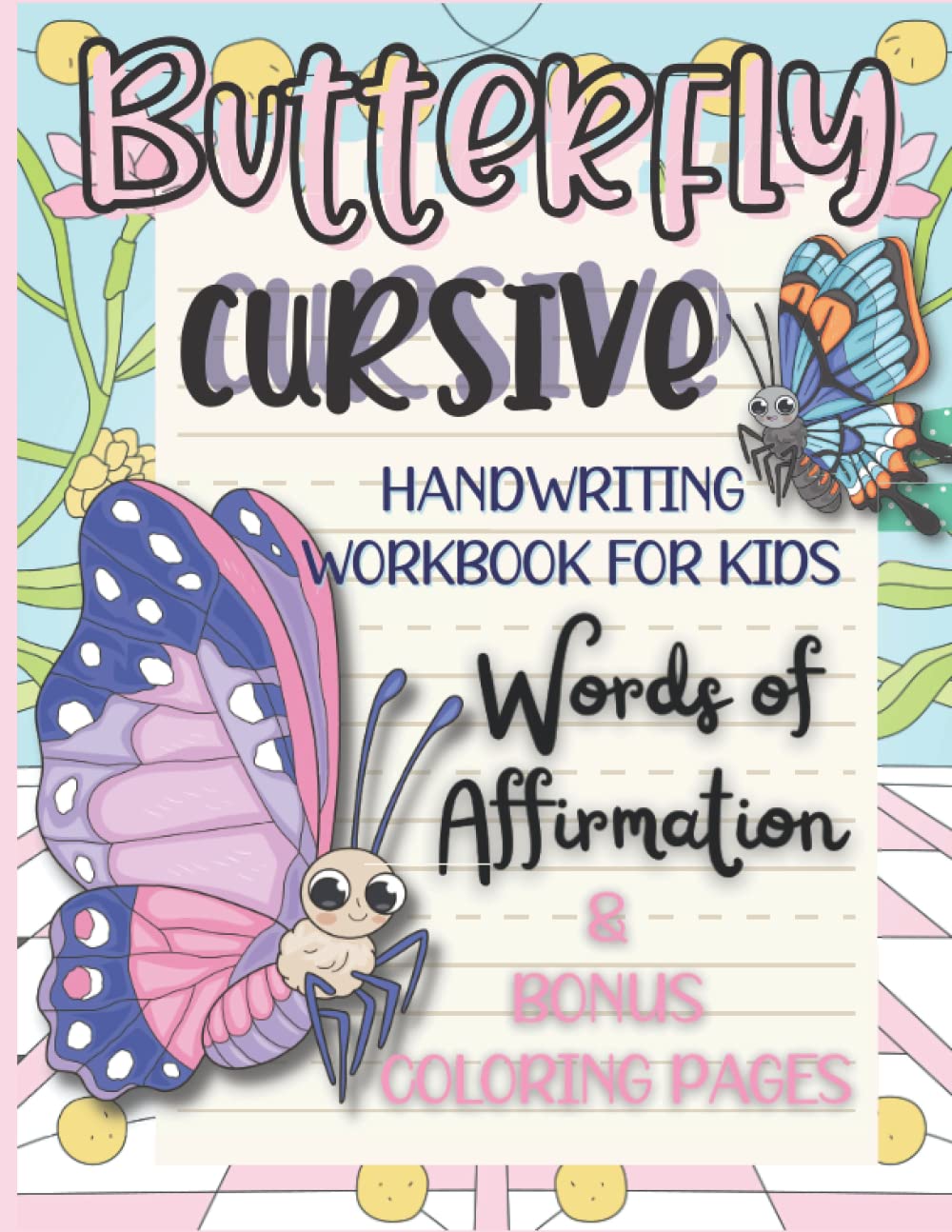 Buy Butterfly Cursive Handwriting WorkBook For Kids With Words Of ...