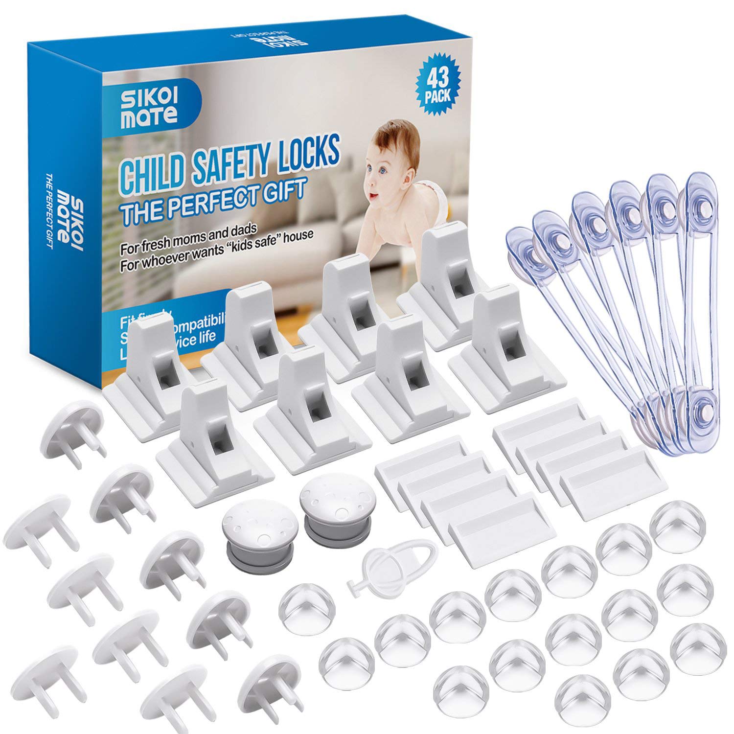 Amazon.com : Baby Proofing, 43 Pcs Cabinet Locks Child Safety- 8 ...