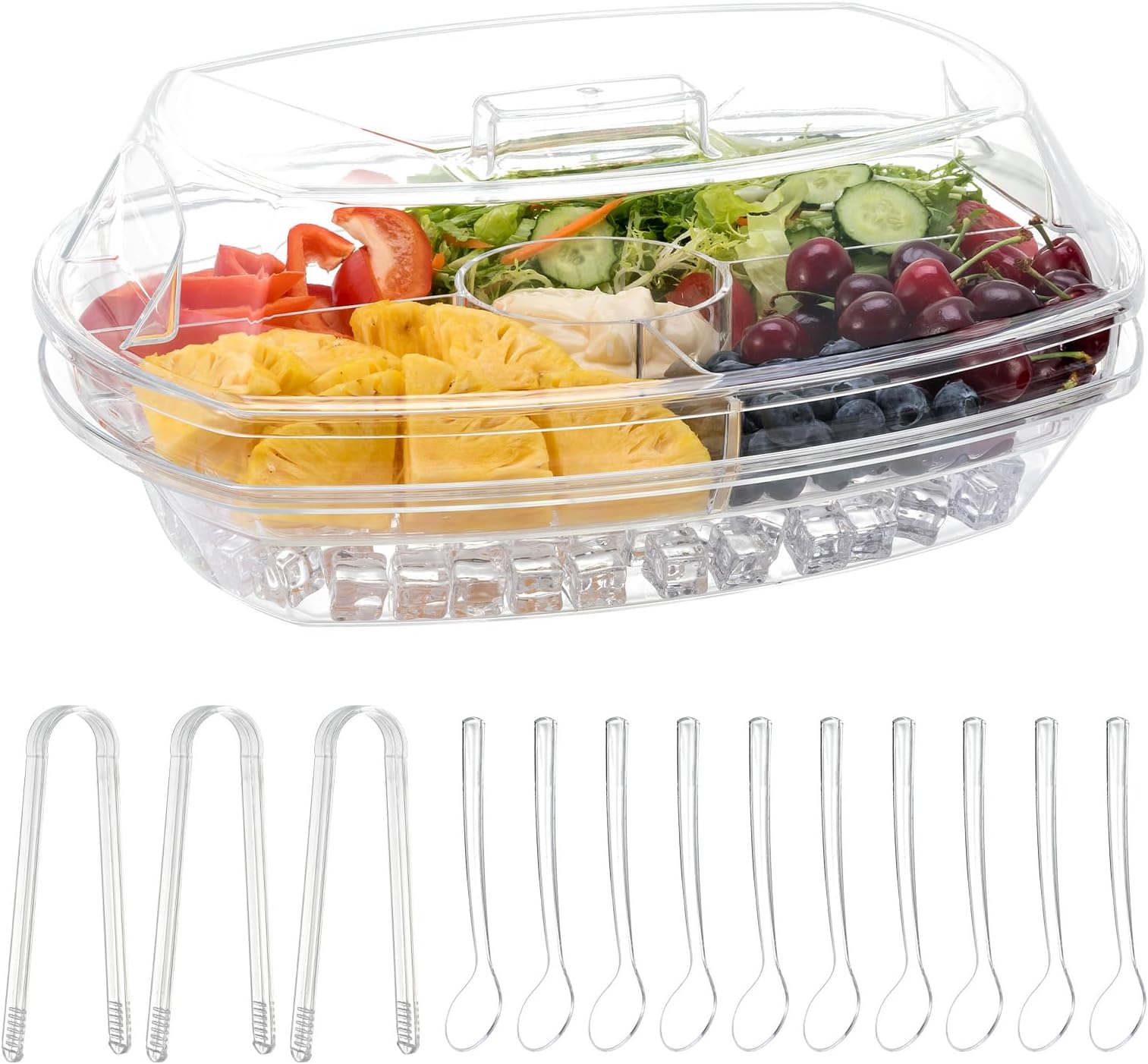 Amazon.com: HANYMWANZW Chilled Veggie Tray, 15 Inch Fruit Ice Serving ...