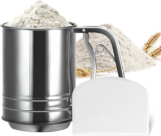 Amazon.com: Zoeynex 3-Cup Flour Sifter for Baking, Stainless Steel One ...