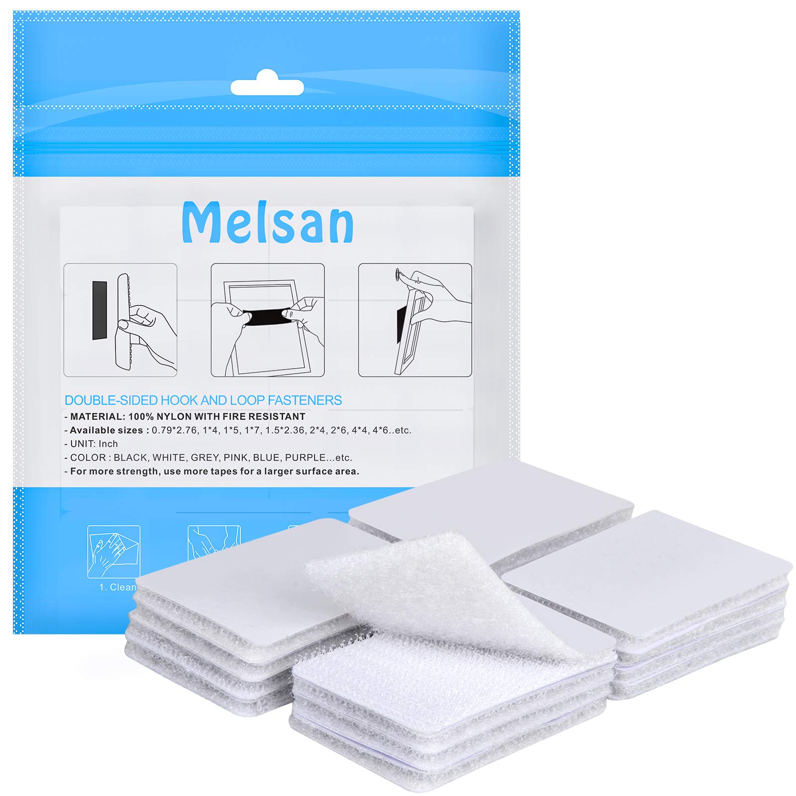 Snapklik.com : Self Stick Hook Loop Fasteners 1.5 X 2.4 Inch 16 Sets ...