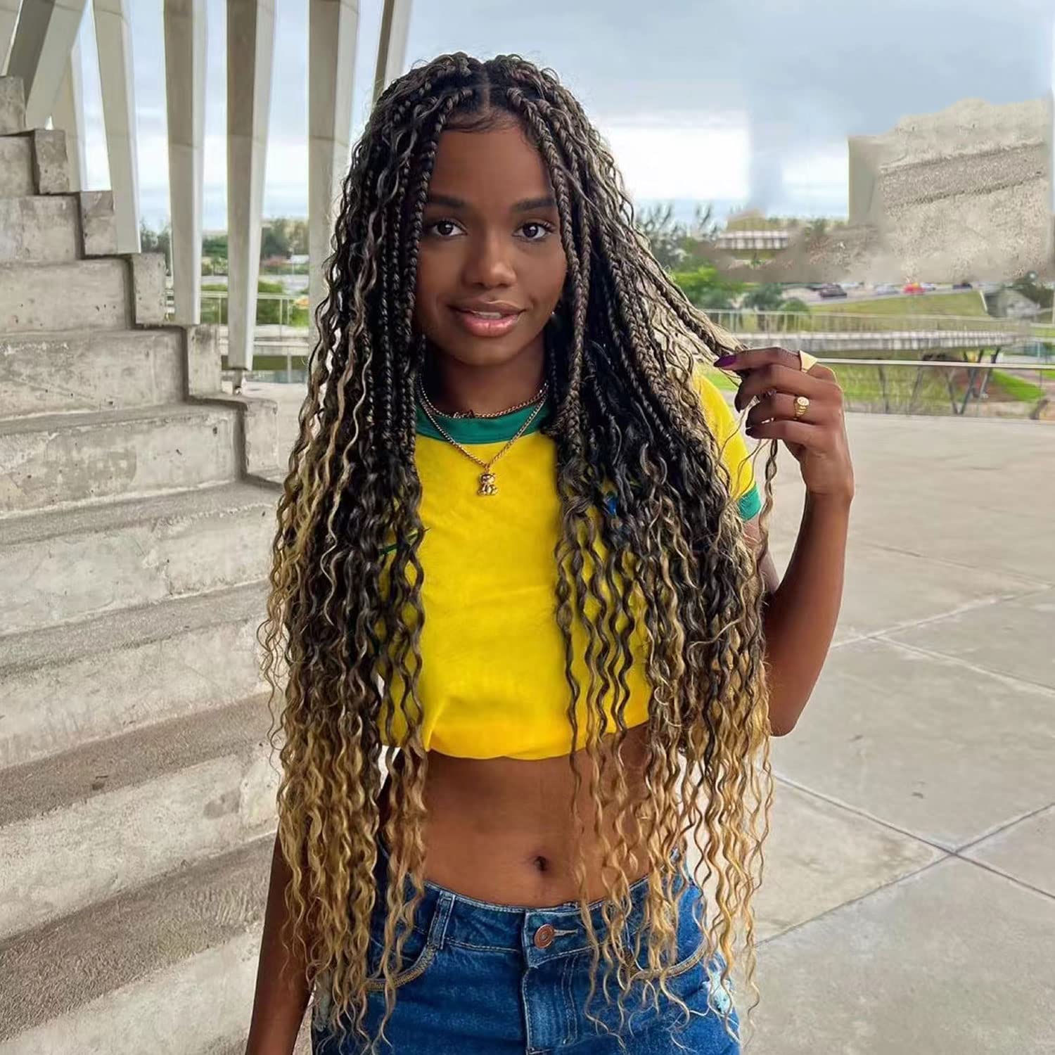 Buy Medium Bohemian Box Braids Crochet Braids 24 Inch Gipsy Braids ...