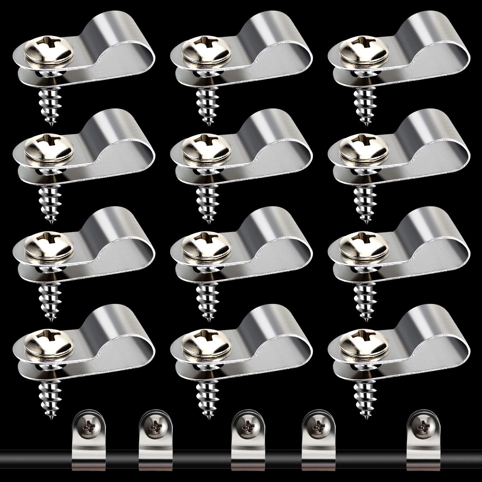 100 Pcs Fence Wire Clamps Stainless Steel Fencing Mounting Clips with ...