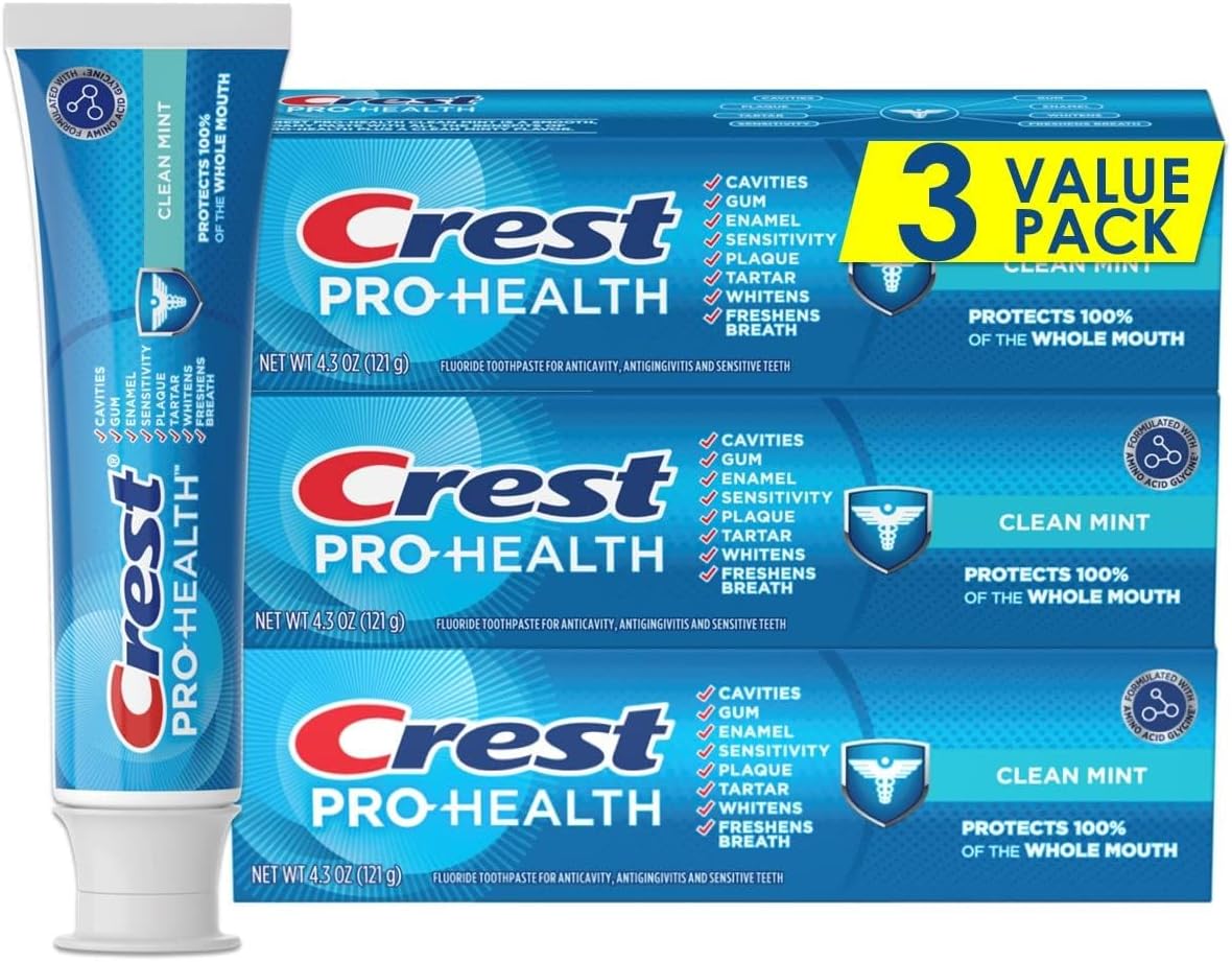 Amazon.com : Crest Pro-Health Clean Mint Toothpaste (4.3oz) Triple Pack ...