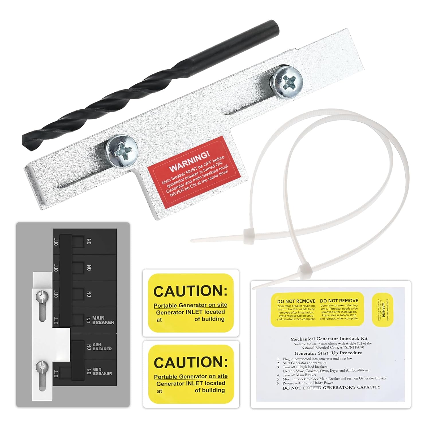 Gohantee Generator Interlock Kit, Compatible with Square D Generator ...