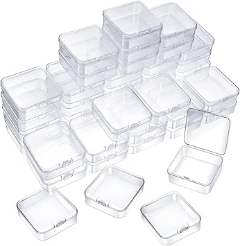 Amazon.com: 48 Packs Clear Small Plastic Containers Transparent Storage ...