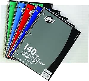 Hilroy 1-Subject Coil Notebook, 8" x 10.5", Wide Ruled, 3-Hole Punched ...