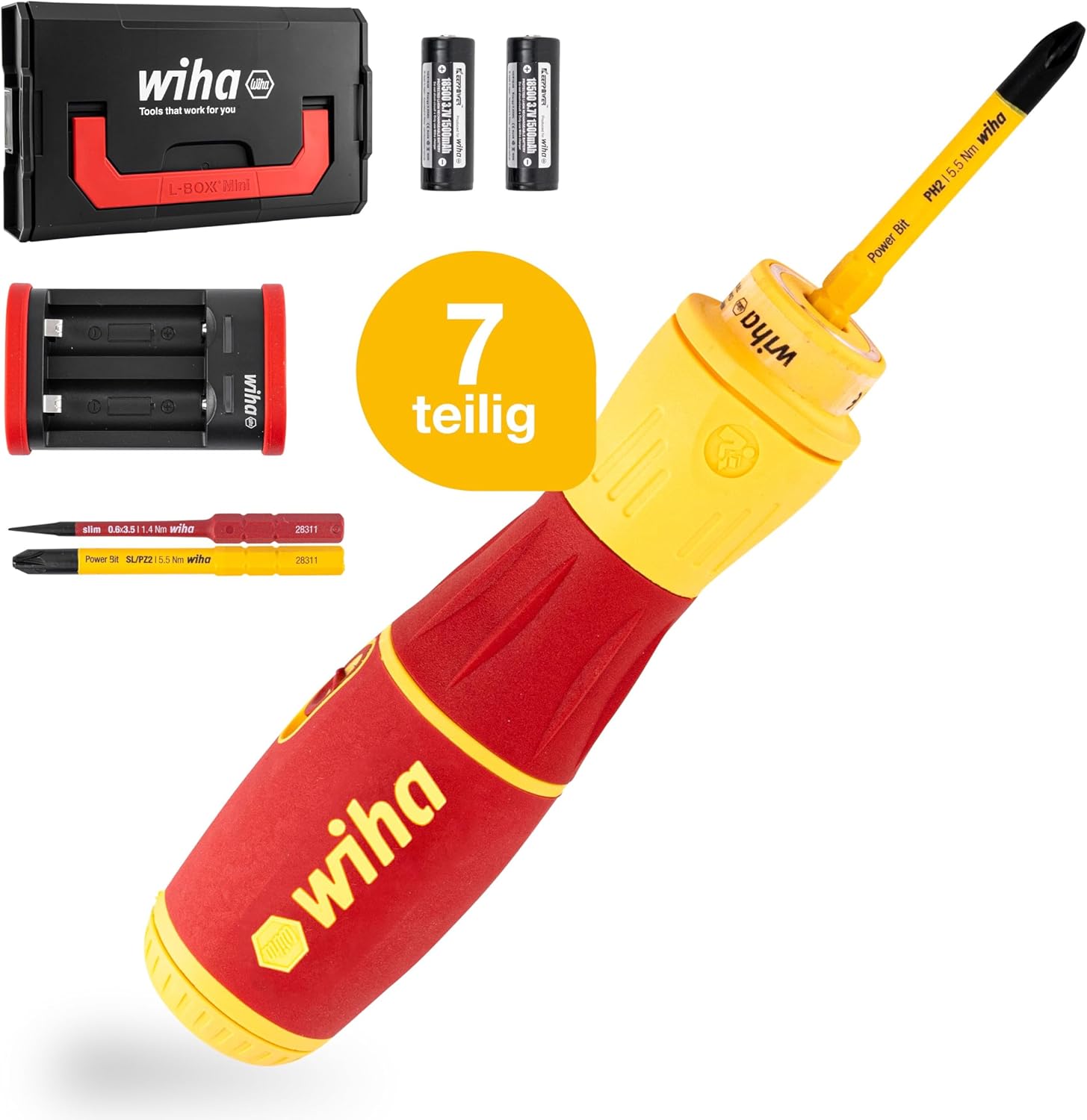 Wiha SpeedE II Electric Screwdriver with SlimBits 7-Piece Set : Amazon ...