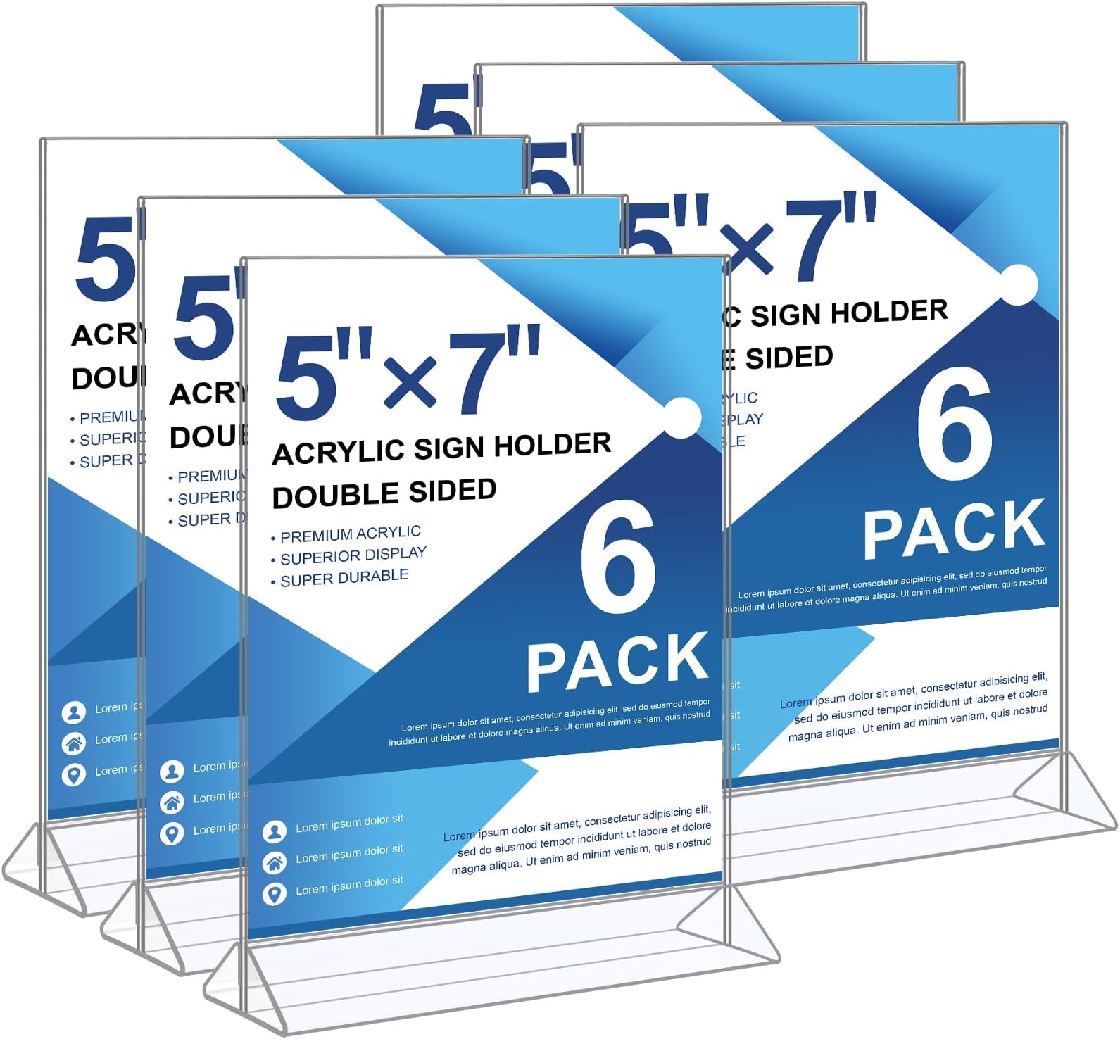 Amazon.com: Zonon 6 Pack 5 x 7 Inch Clear Acrylic Sign Holder with ...