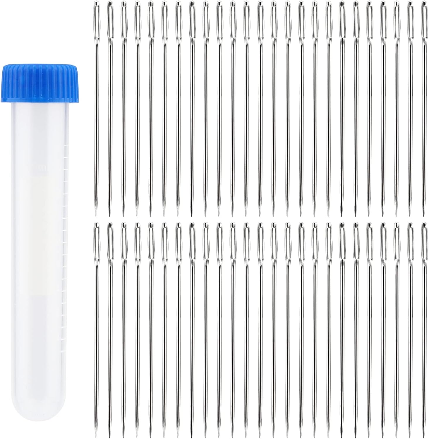 50 Pcs Large Eye Sewing Needles Sewing Sharp Needles 2.56in Stainless ...