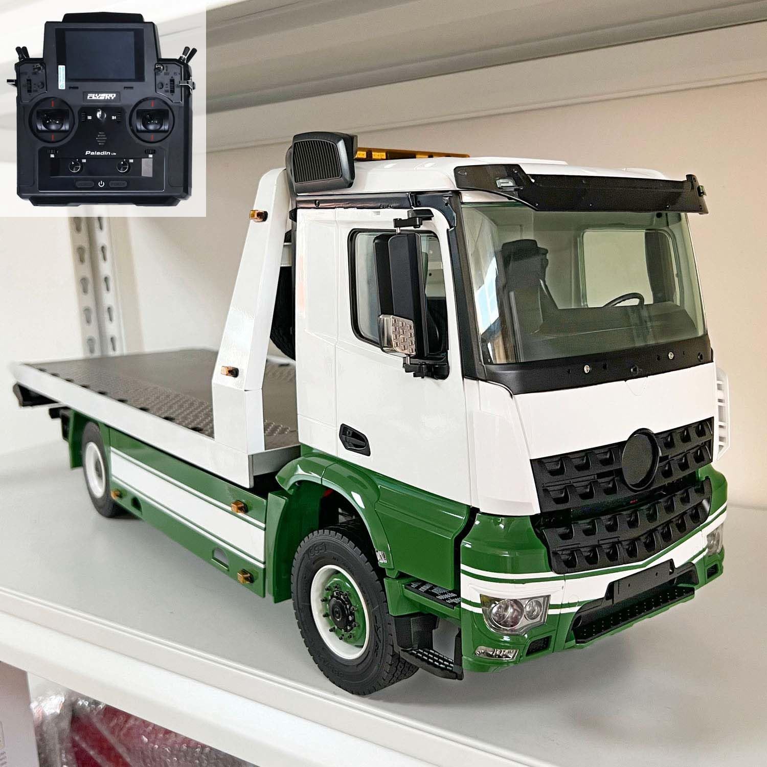 Amazon.com: wheelfun JDModel RC Flatbed Tow Car Hydraulic 1:14 RTR ...