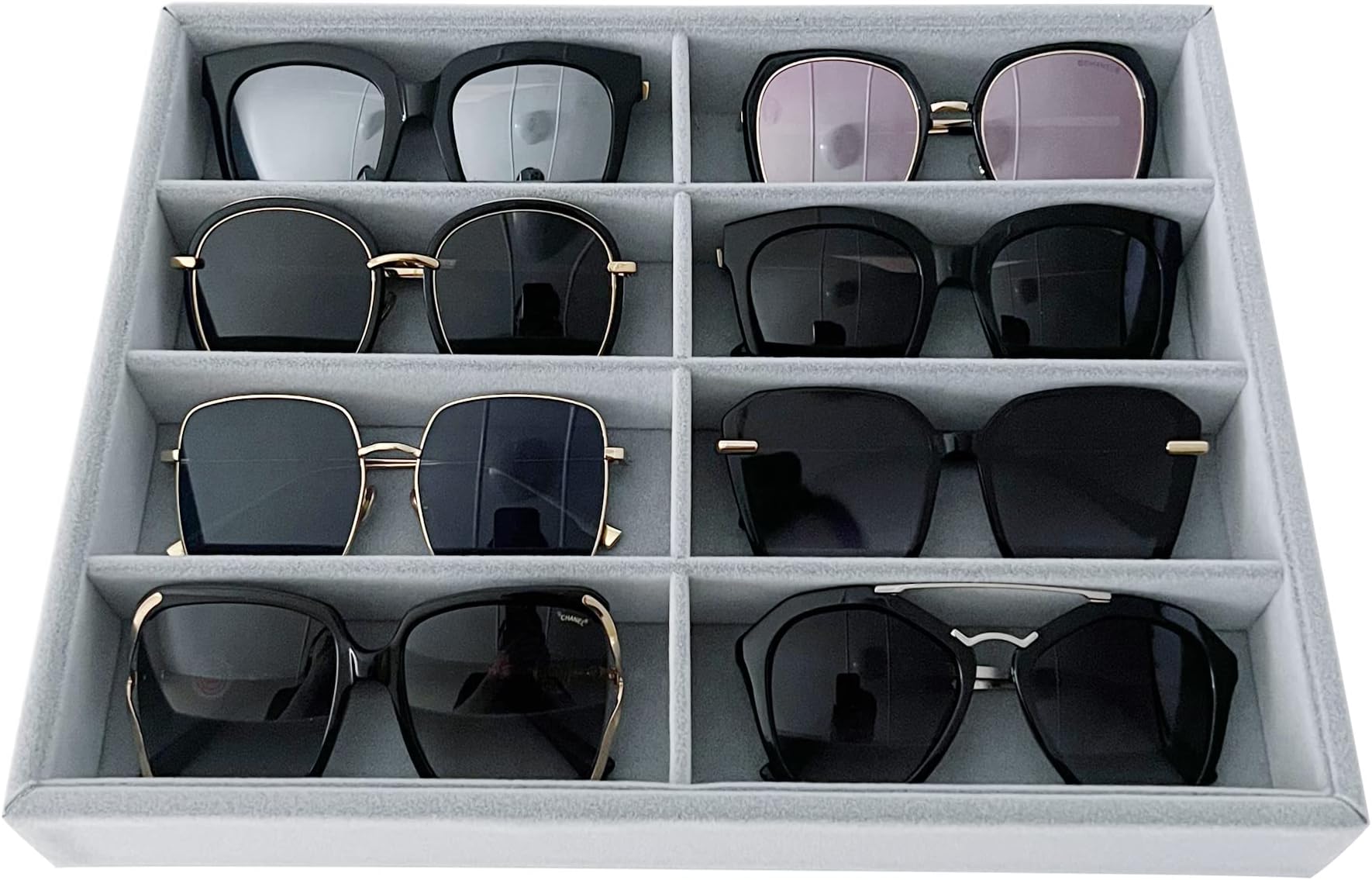 Amazon.com: Svea Display Large Grey Premium Quality Velvet Glasses Tray ...