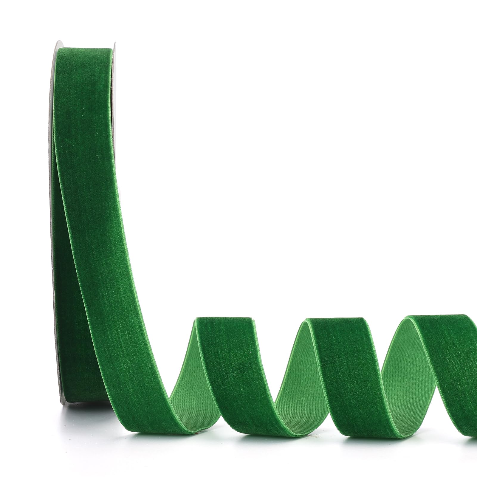 Ewaymado Green Velvet Ribbon 1 Inch x 20Yd,Great for Gift Wrapping,Hair ...