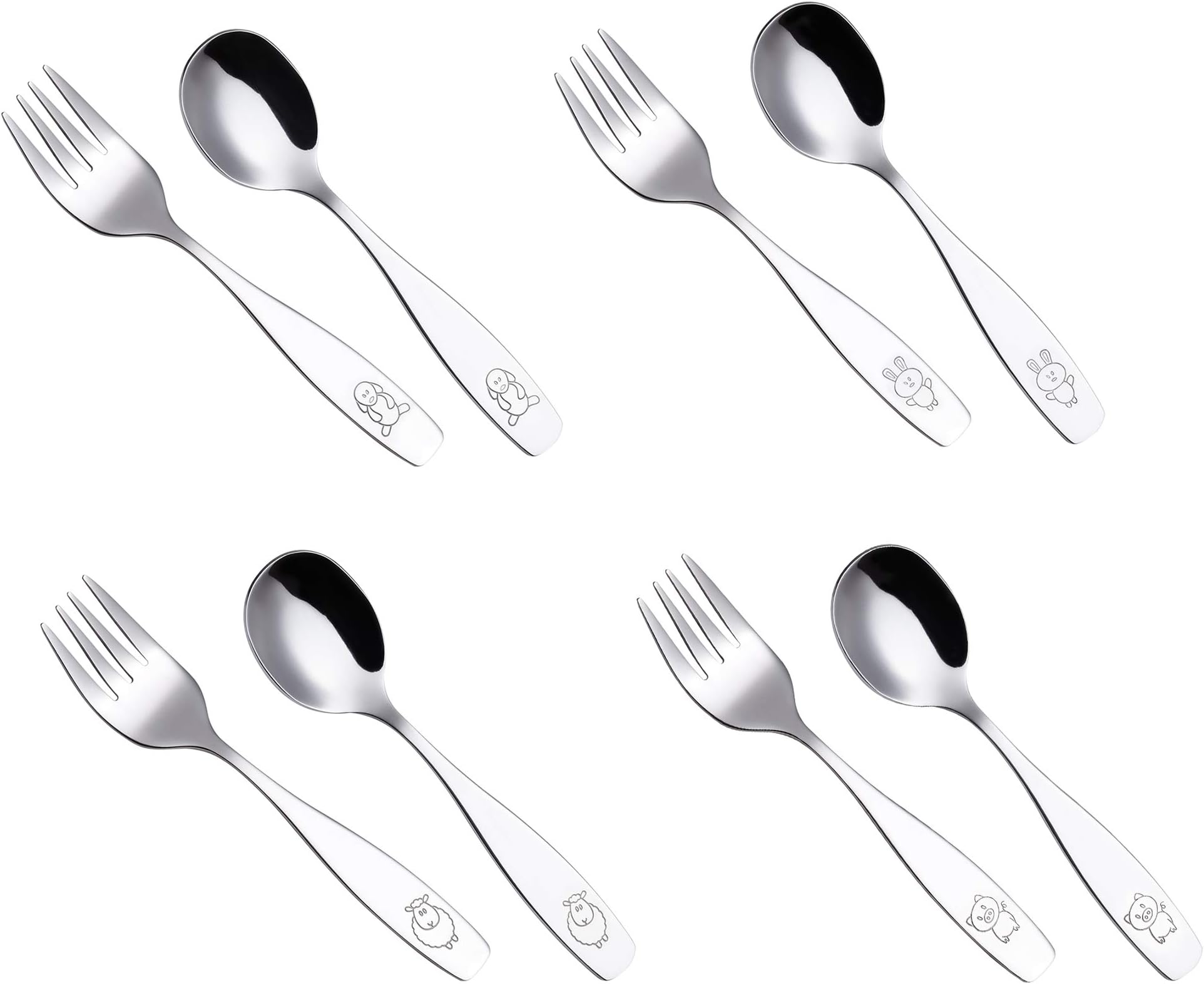 Amazon.com: ANNOVA Kids Silverware 6 Pieces Children's Safe Flatware ...