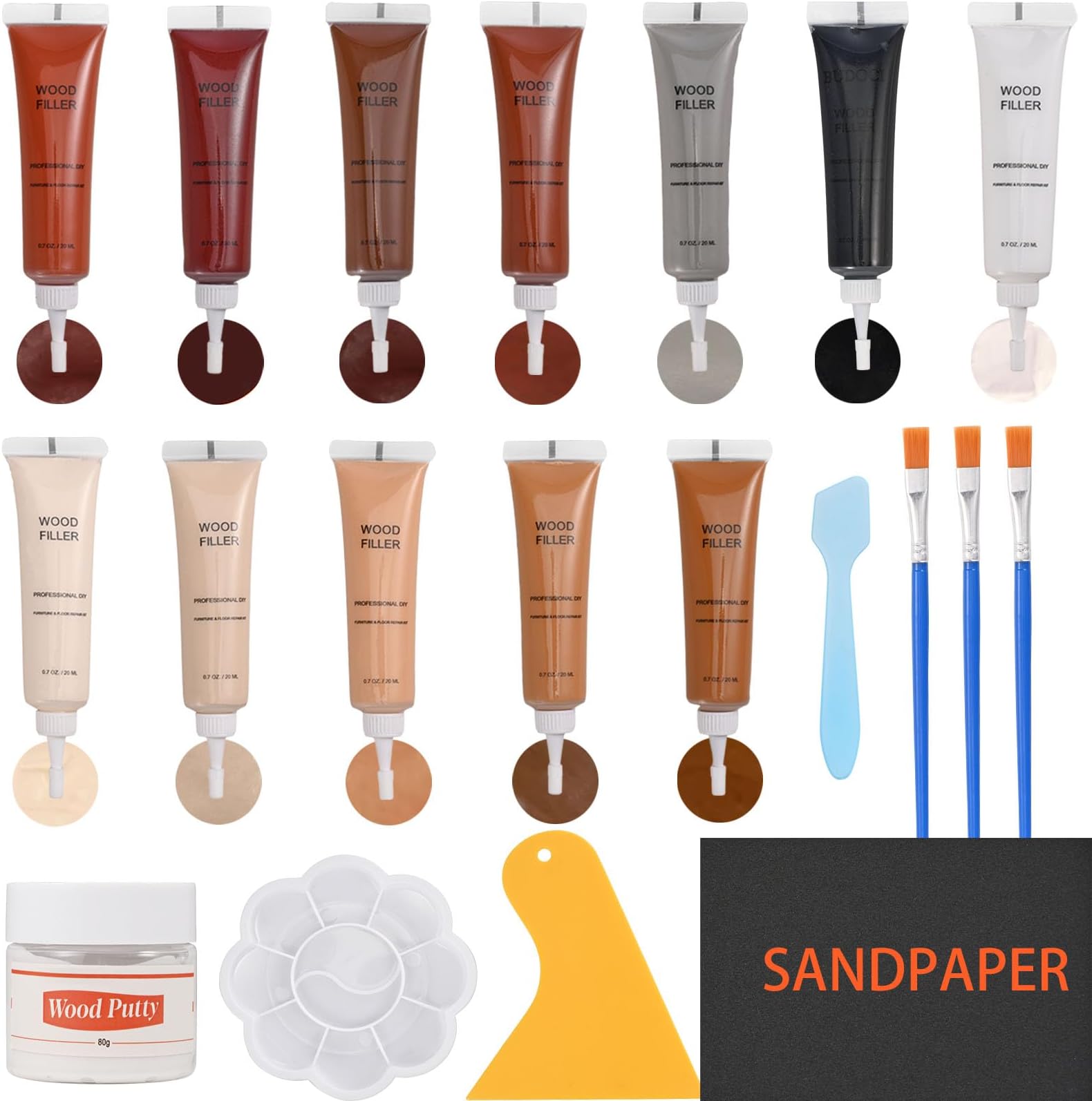 Amazon.com: Wood Laminate& Vinyl Floor Furniture Repair Kit- Wax DIY ...