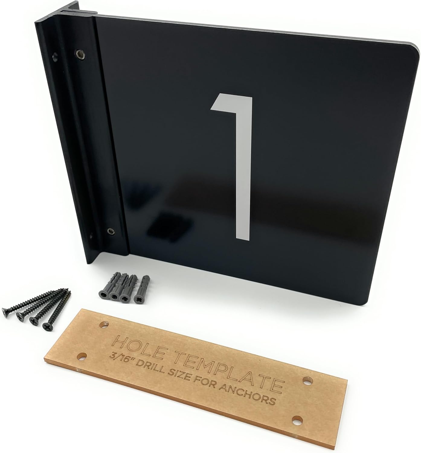 Amazon.com : Projecting Room Number Sign, 6 x 6 inch black aluminum ...