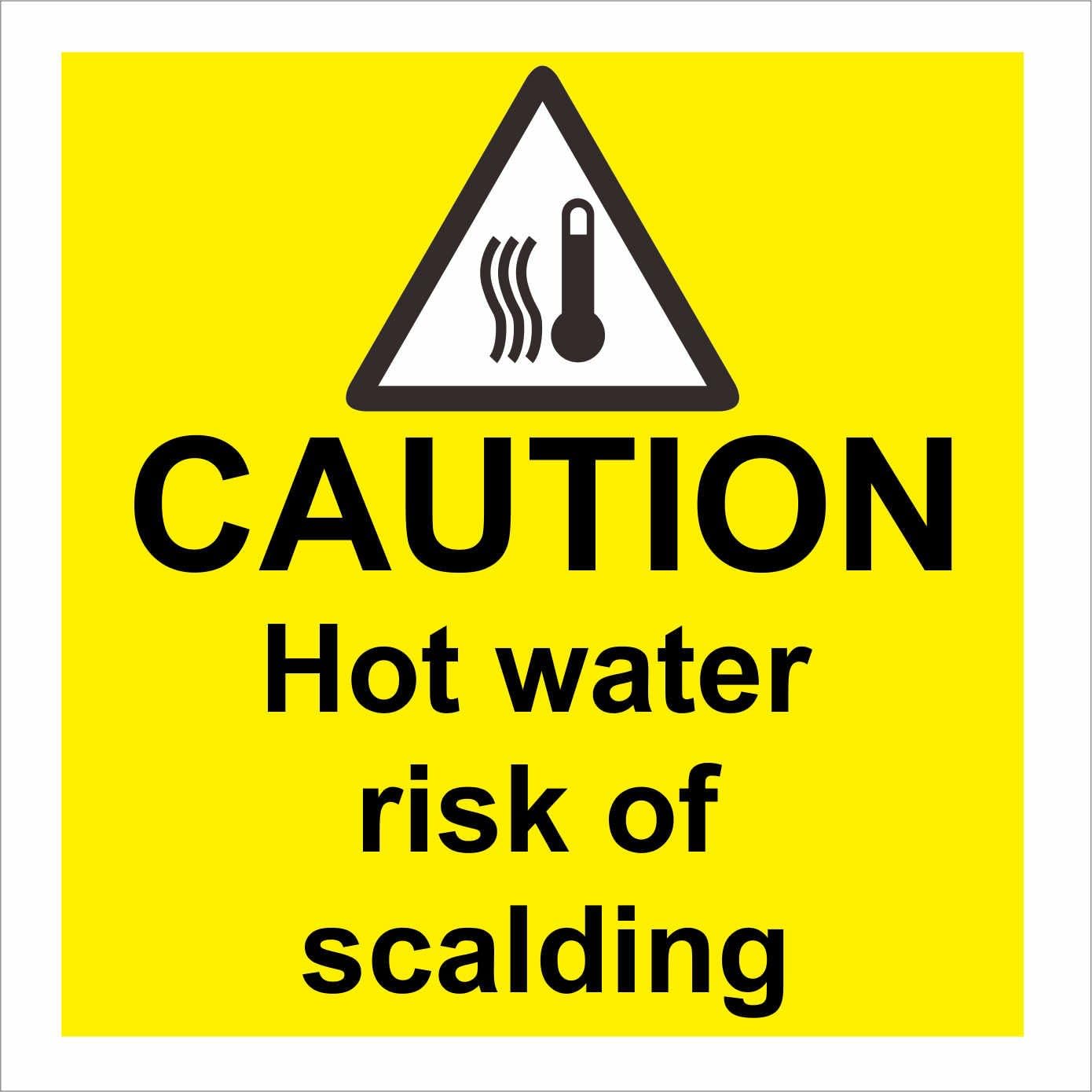 Etiqueta - Seguridad - Advertencia - Warning sign Caution hot water ...