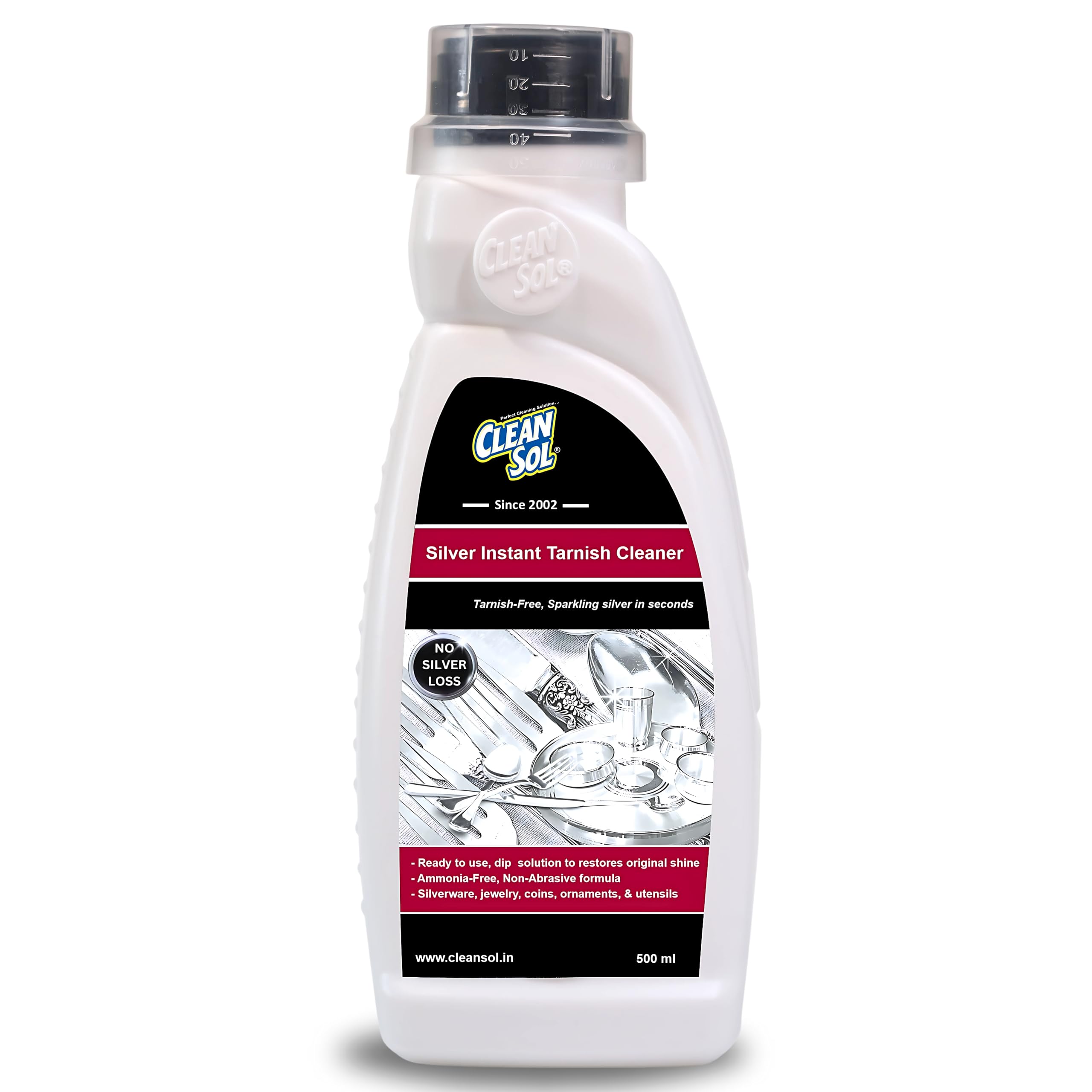 Cleansol Silver Cleaning Liquid - Silver Dip Instant Silver Cleaner and ...