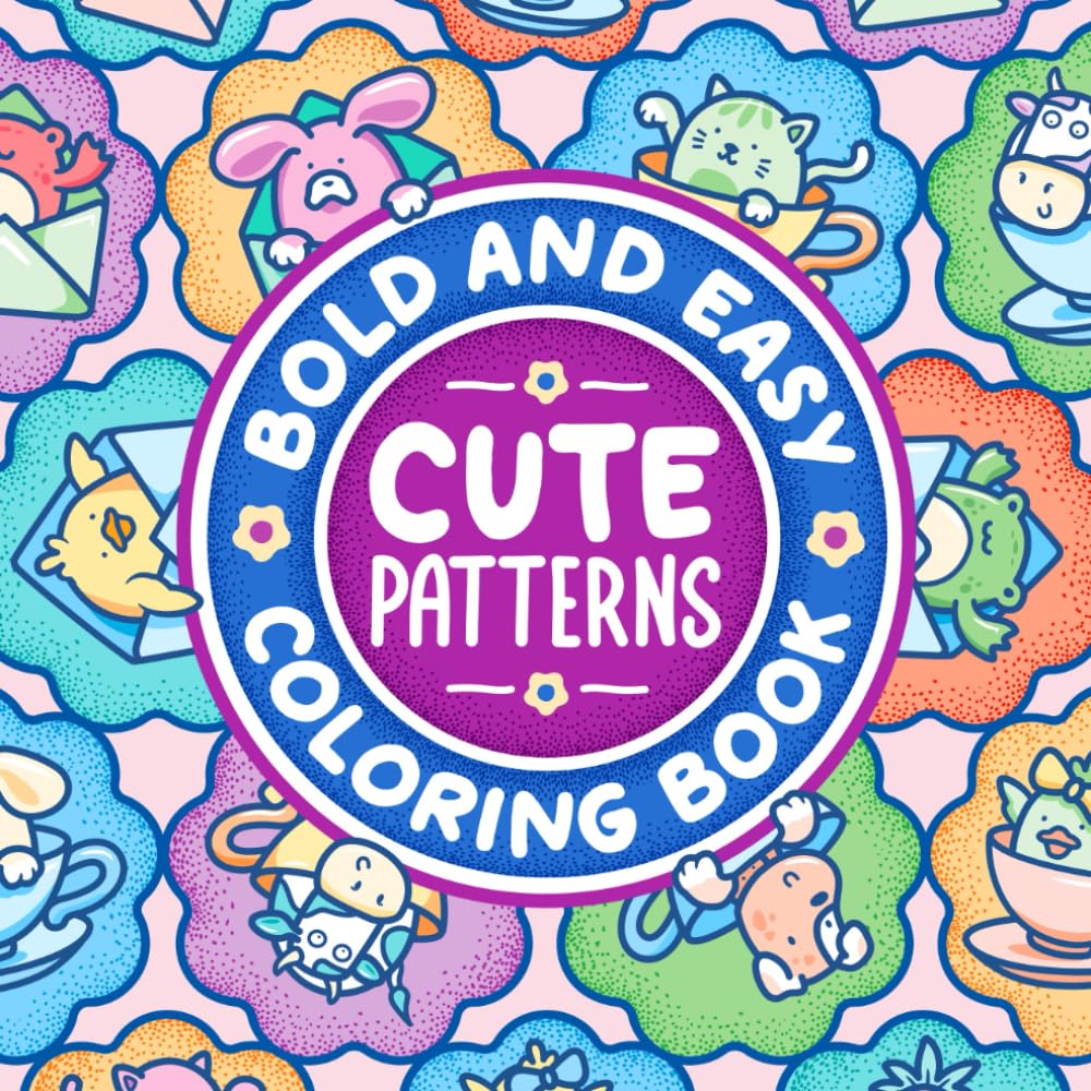 Amazon.com: Cute Patterns Bold and Easy Coloring Book: Simple and ...