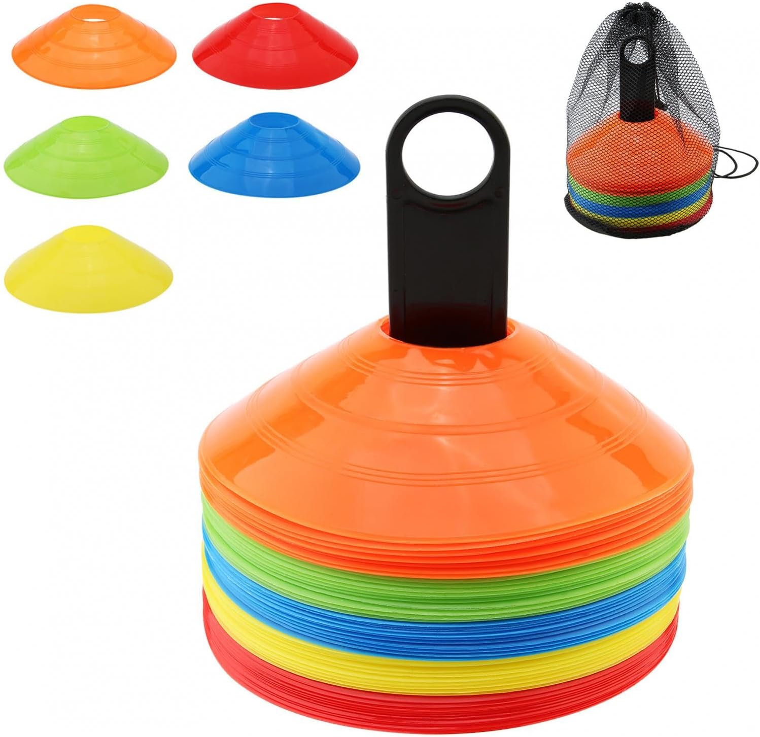 Amazon.com : Tobefore 50pcs Soccer Cones, Disc Cone Agility Training ...