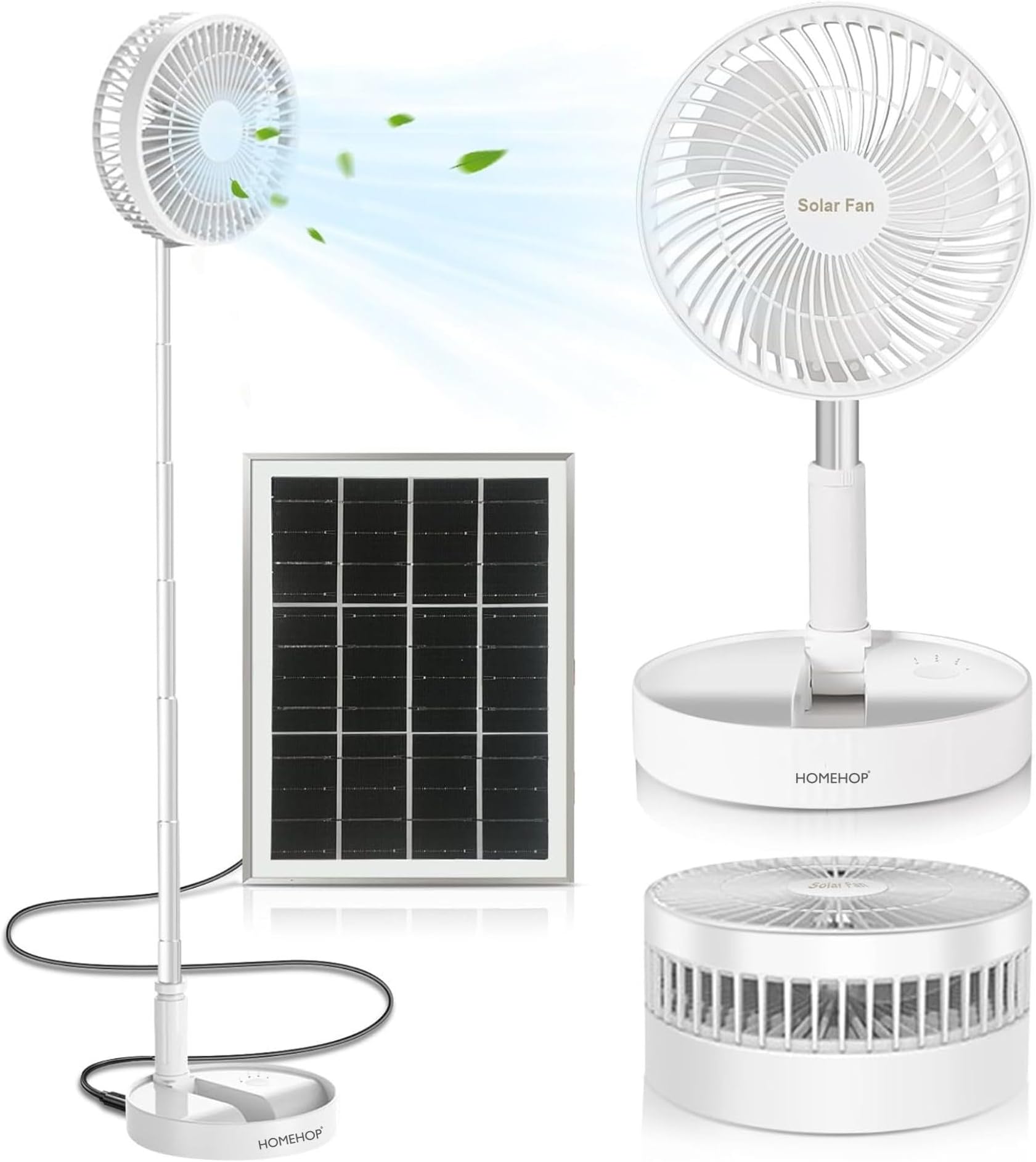 GIGAWATTS HYD-SF9956 20W Solar Pedestal Fan 16” Portable and Quiet with ...
