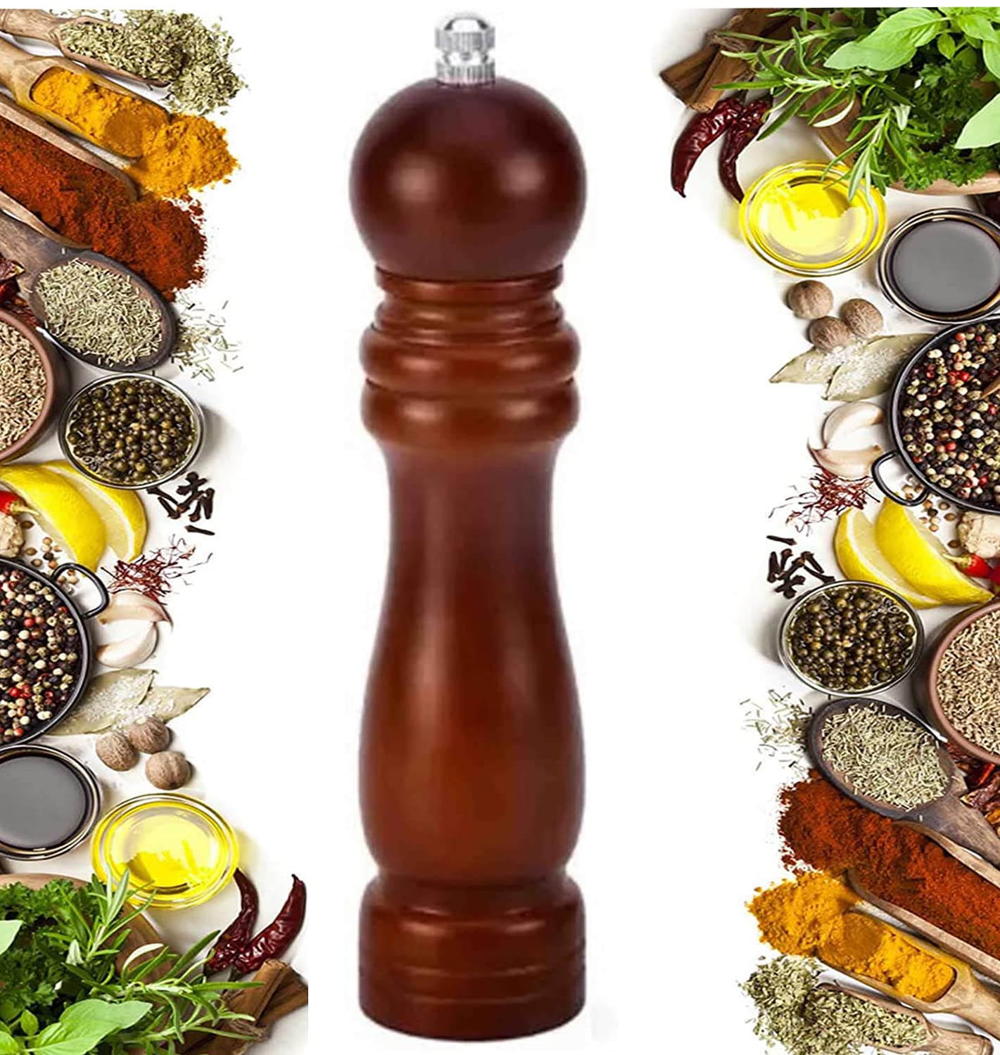 Buy Avmart Traditional Wooden Salt & Pepper Grinder, Pepper Crusher ...