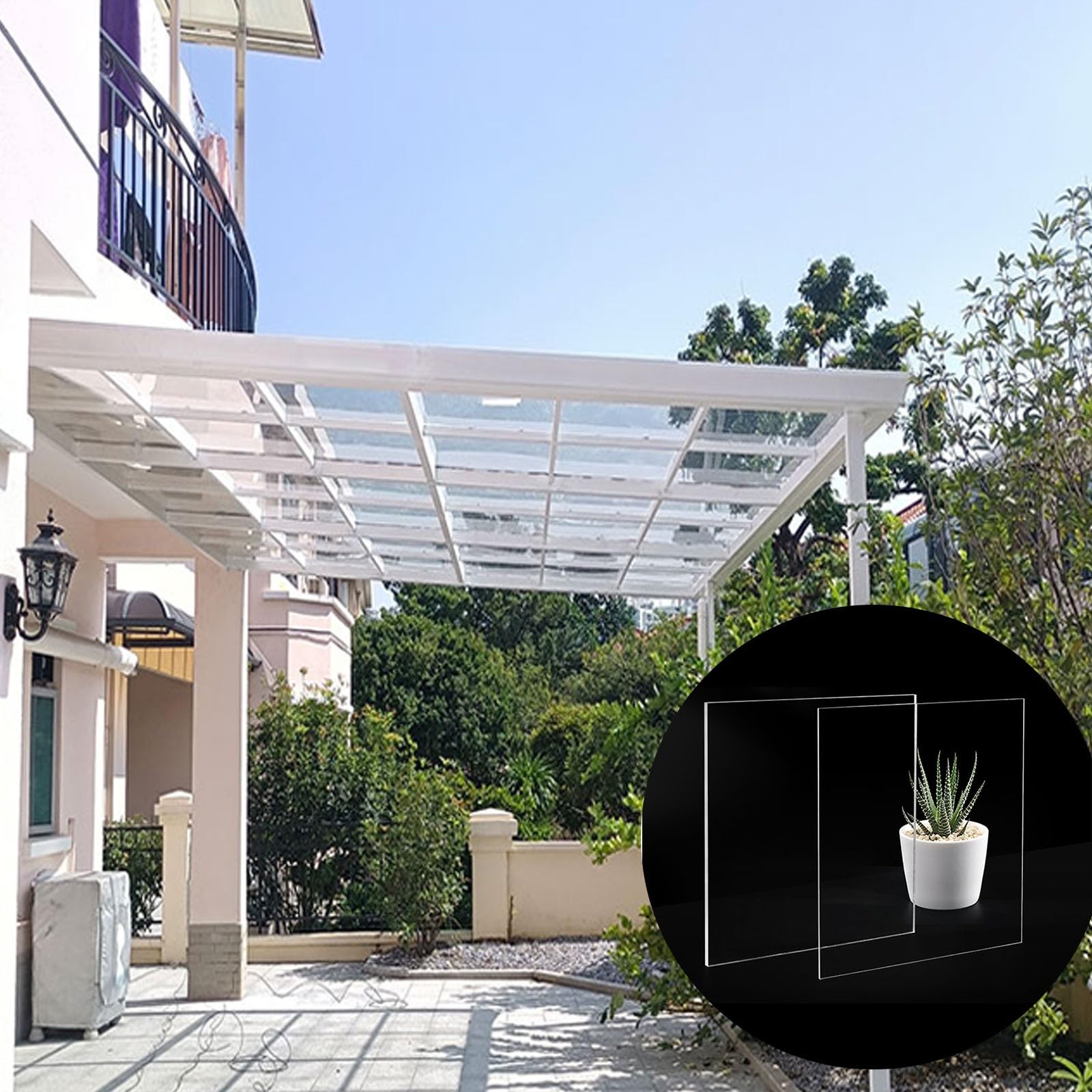 Clear Patio Roof Panels BIRCHTREE 4MM Polycarbonate Sheet 14PCS