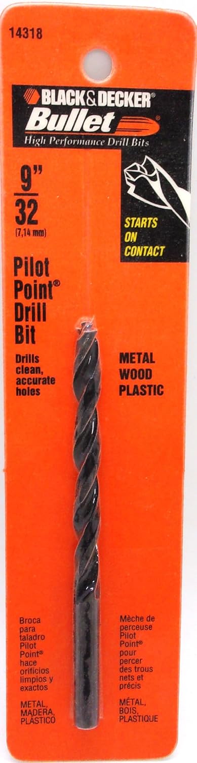 Black & Decker 19116 Bullet Drill Bit, 9/32-Inch - Jobber Drill Bits ...