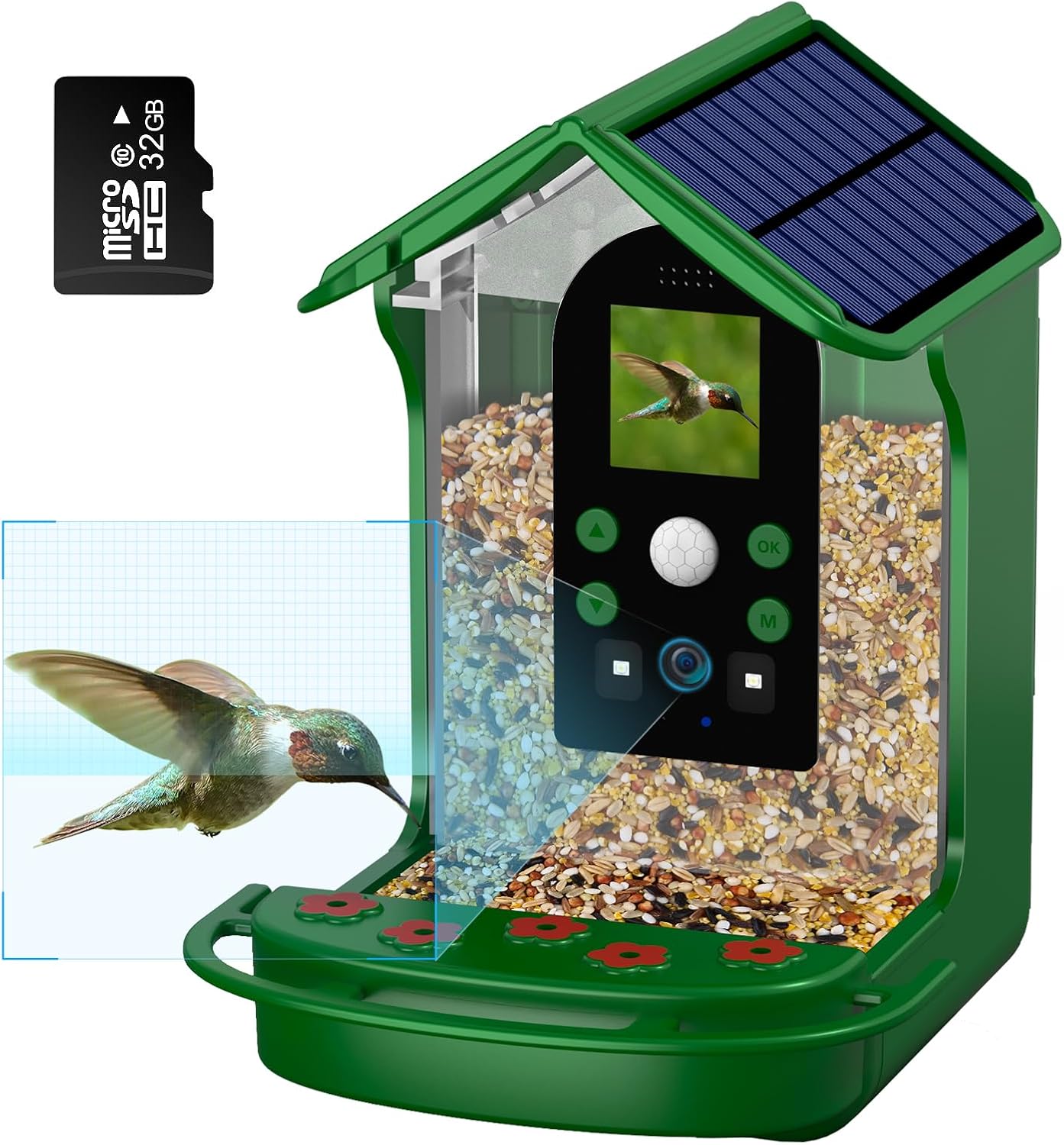 Amazon.com: Grarg Smart Bird Feeder Camera, Solar Powered, Hummingbird ...