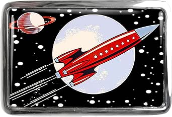 Amazon.com: Rocketship Belt Buckle - Retro Spaceship Art Belt Buckle ...