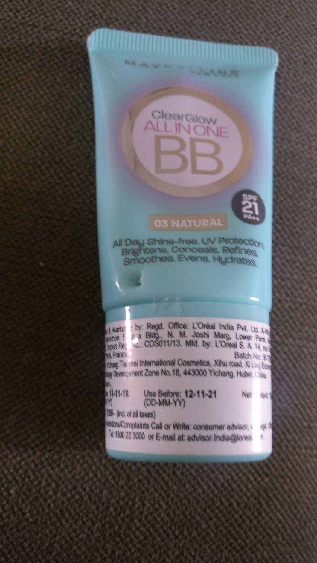 Maybelline New York BB Cream, Natural, SPF 21 PA++, 18ml : Amazon.in ...
