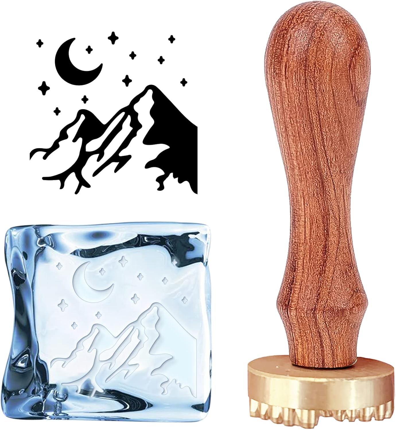 Amazon.com: CRASPIRE Mountain Ice Stamp Ice Cube Stamp Ice Branding ...