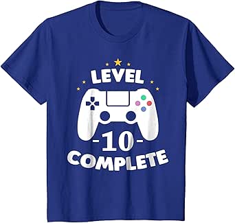 Amazon.com: Level 10 Complete Gamer Shirt tenth Birthday Party Gift ...