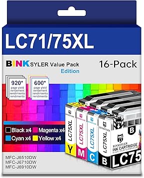 Amazon.com: 16-Pack LC75 XL Ink Cartridges Compatible for Brother ...